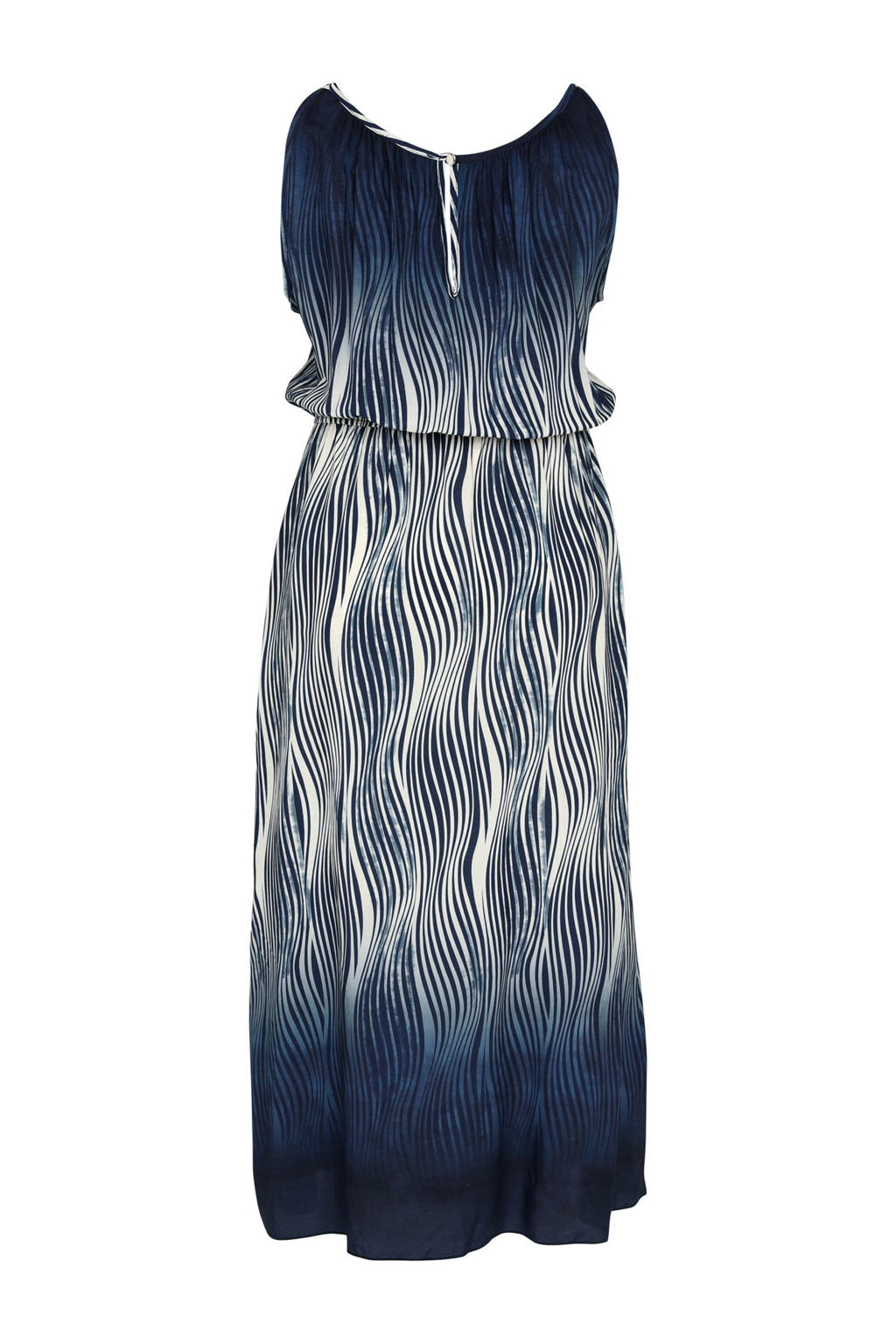 Paprika jurk met all over print blauw/wit | wehkamp