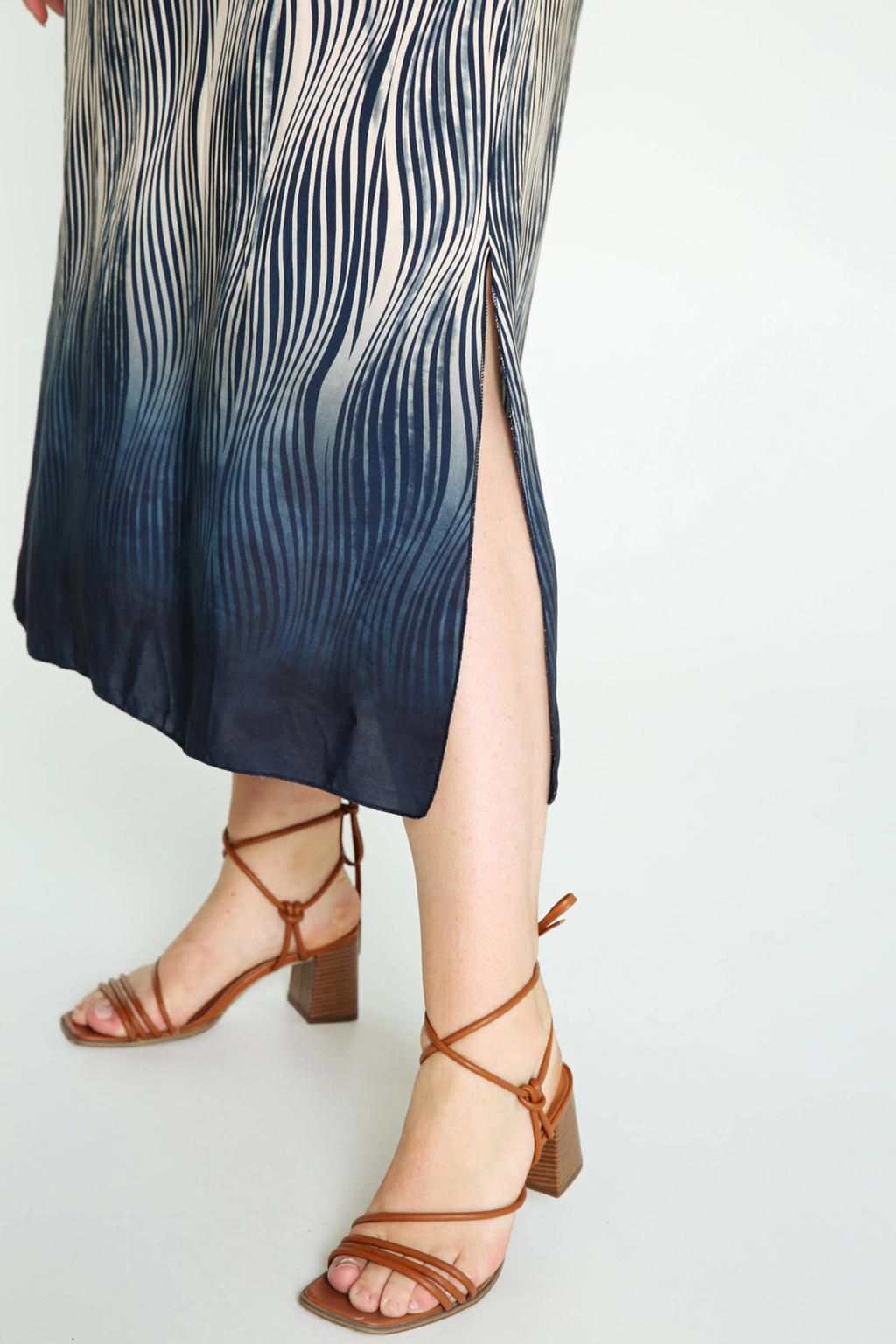 Paprika jurk met all over print blauw/wit | wehkamp