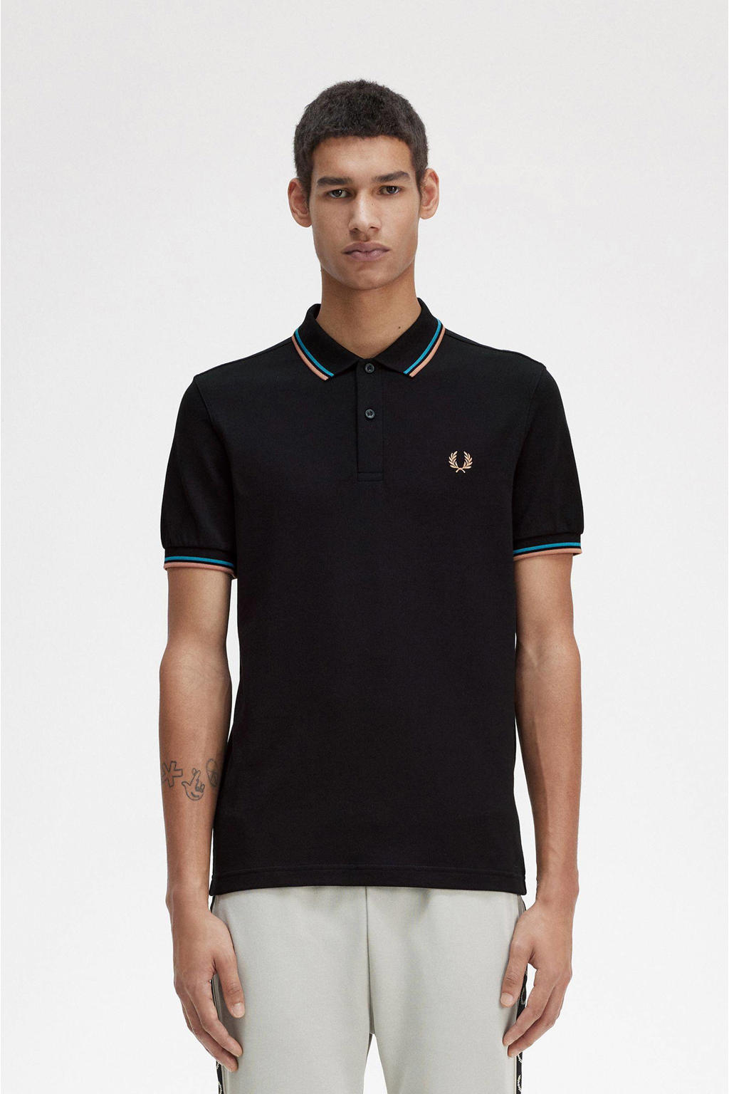 Fred Perry slim fit polo TWIN TIPPED Black | wehkamp
