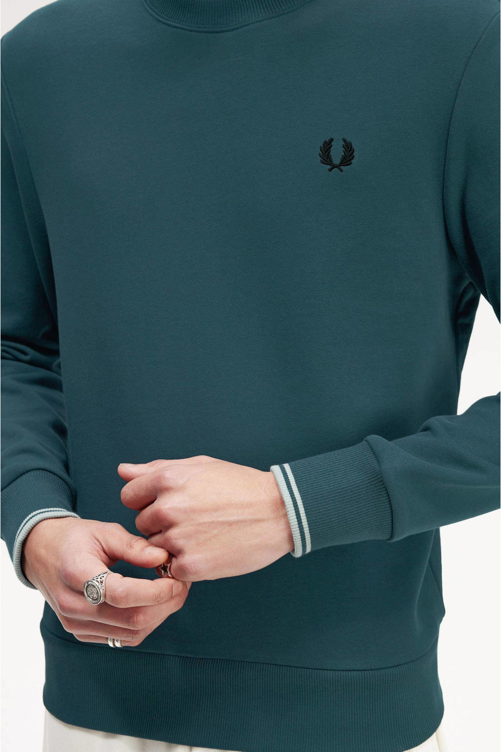 Fred Perry sweater met logo petrol blue | wehkamp