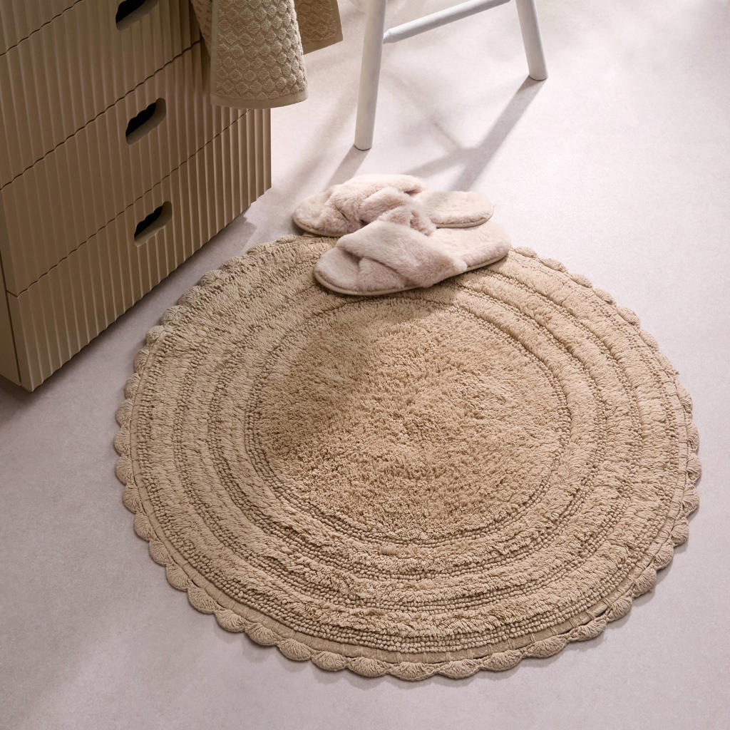 NOUS Living ronde badmat beige (72x72 cm) | wehkamp
