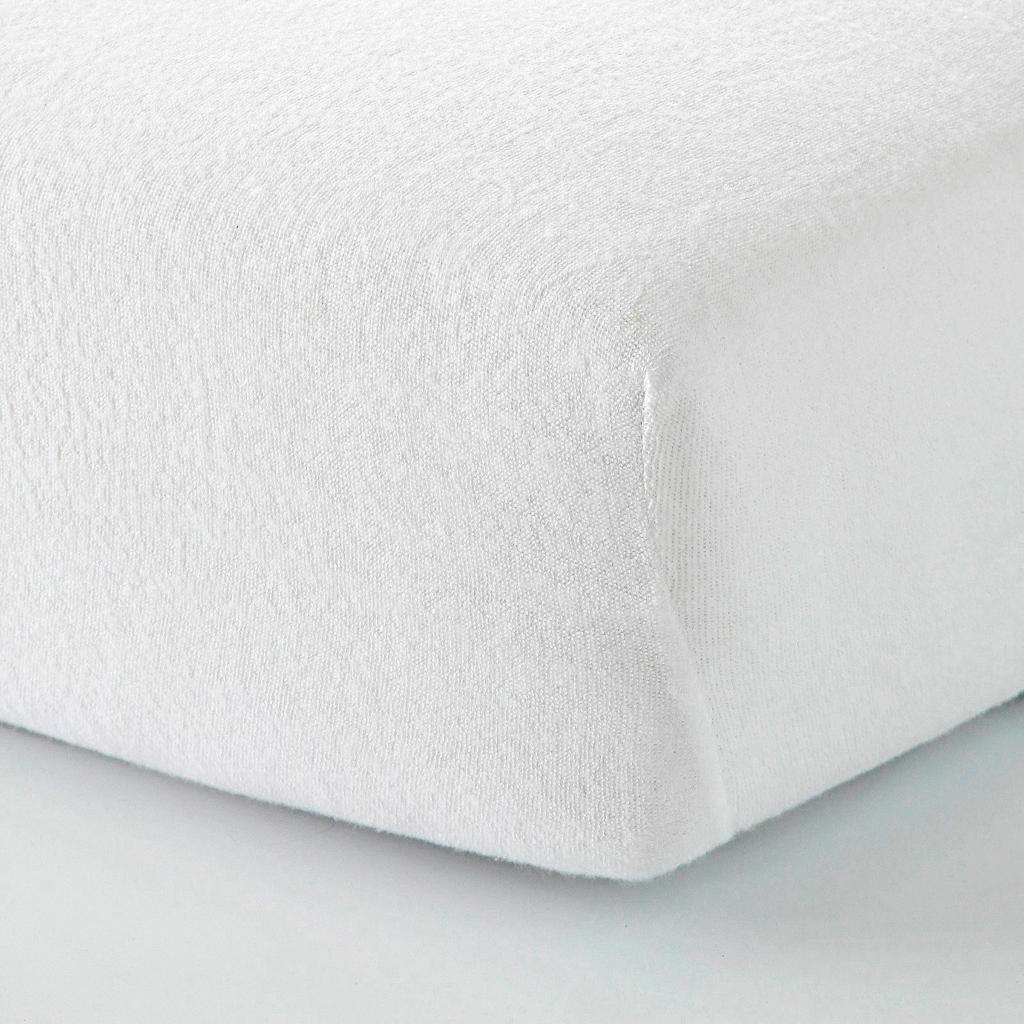 W katoenen molton hoeslaken (tot 25 cm matras) wit | wehkamp