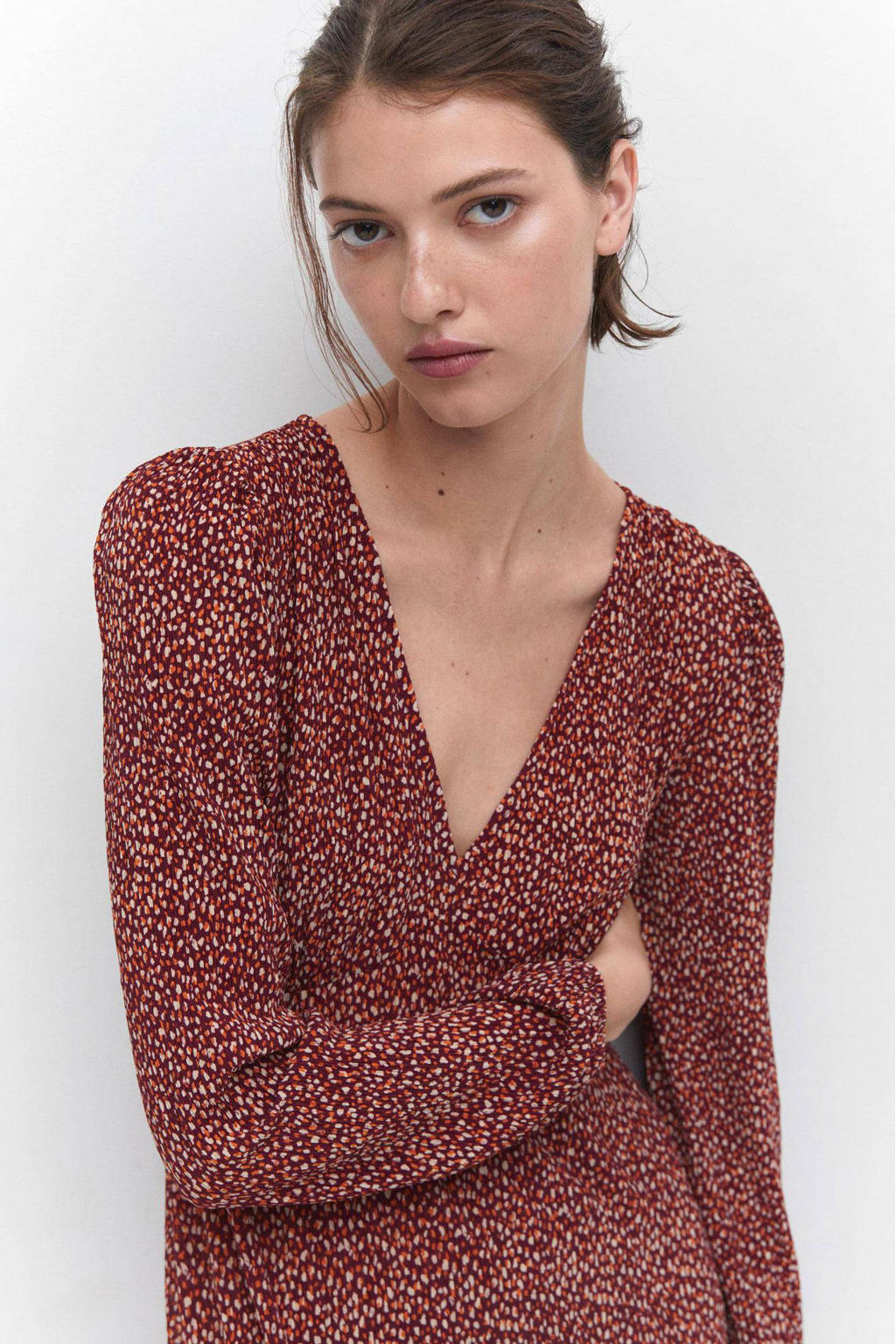 Mango Jurk Met All Over Print Rood Wehkamp