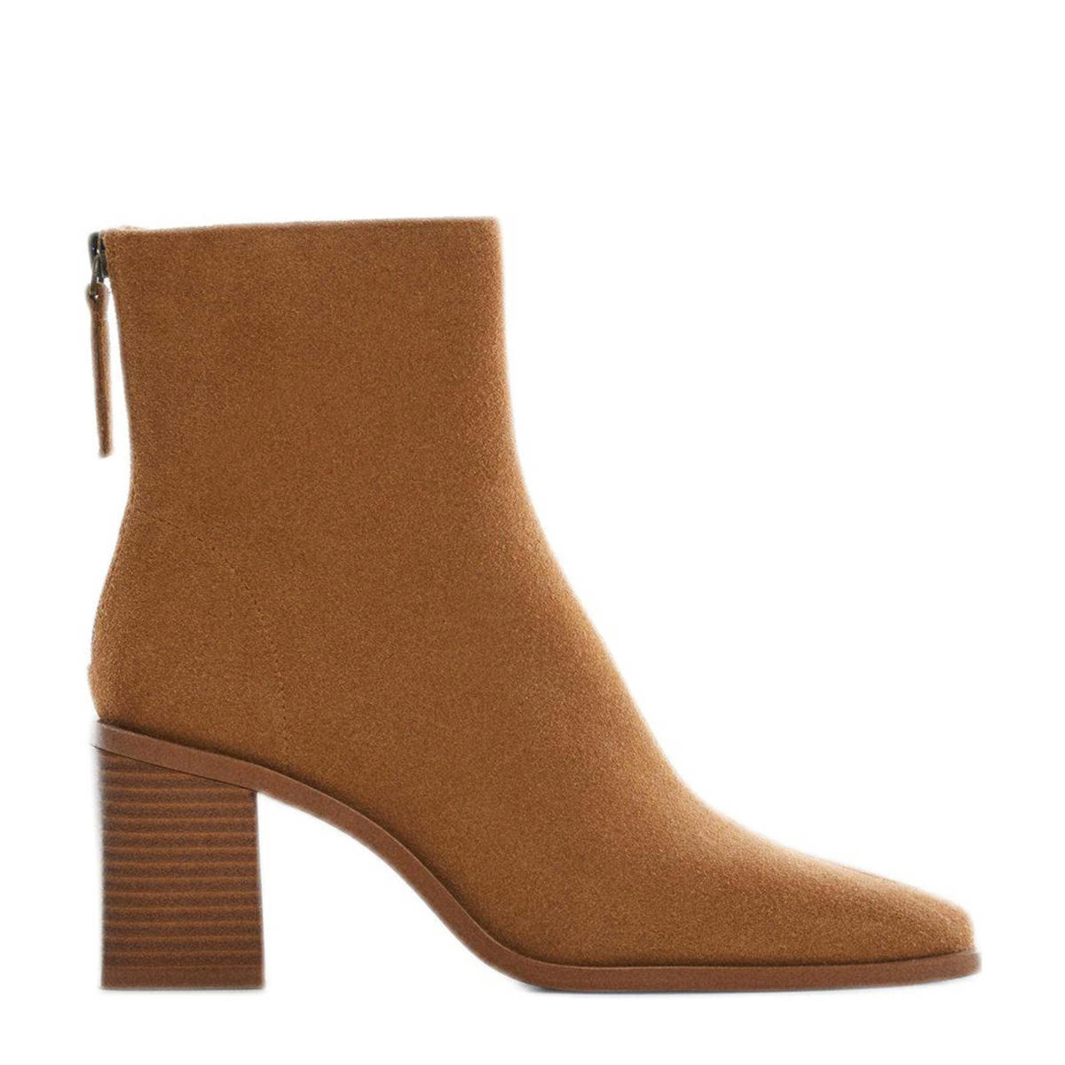 Mango suède enkellaarzen cognac | wehkamp