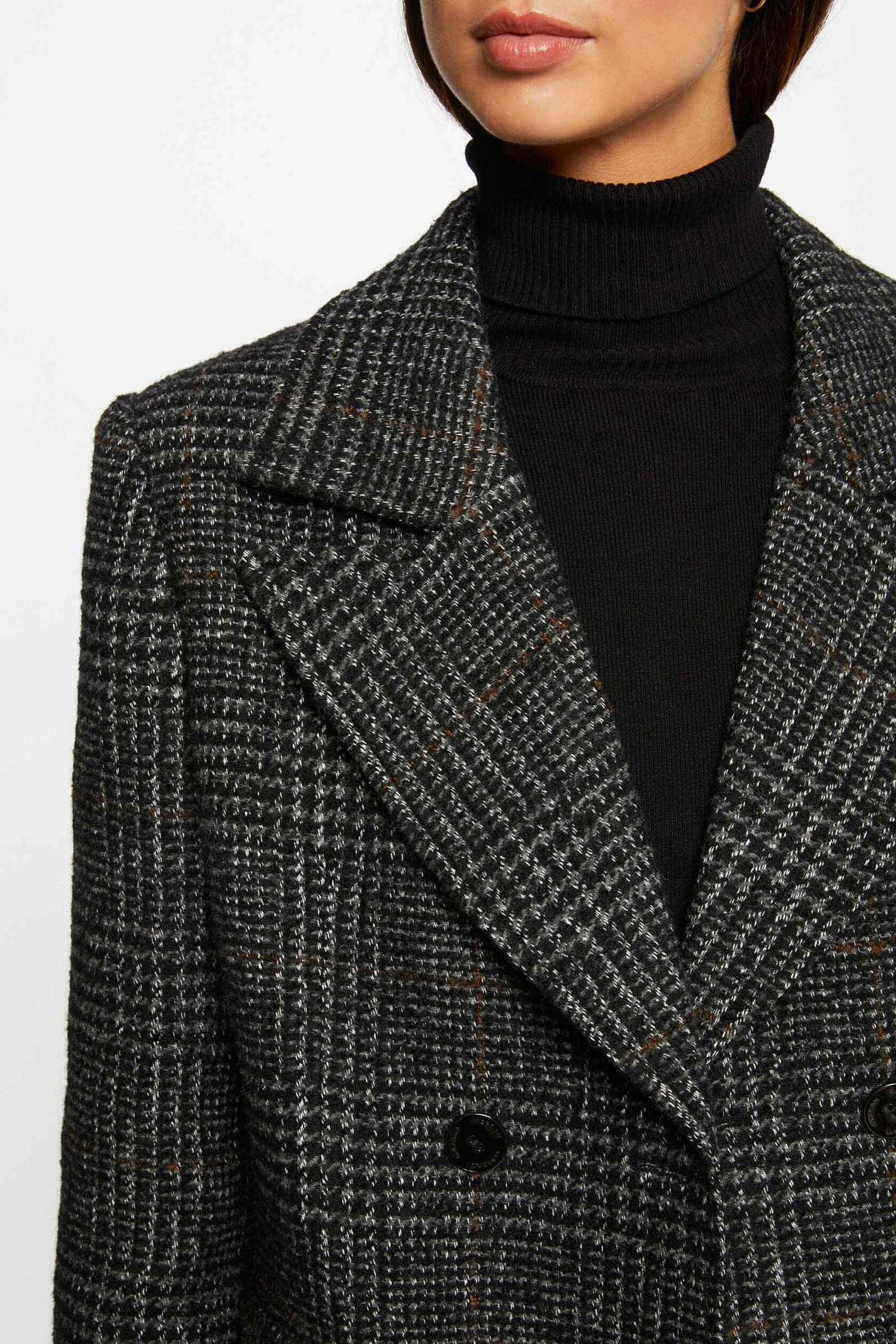 Morgan geruite jas met wol antraciet | wehkamp