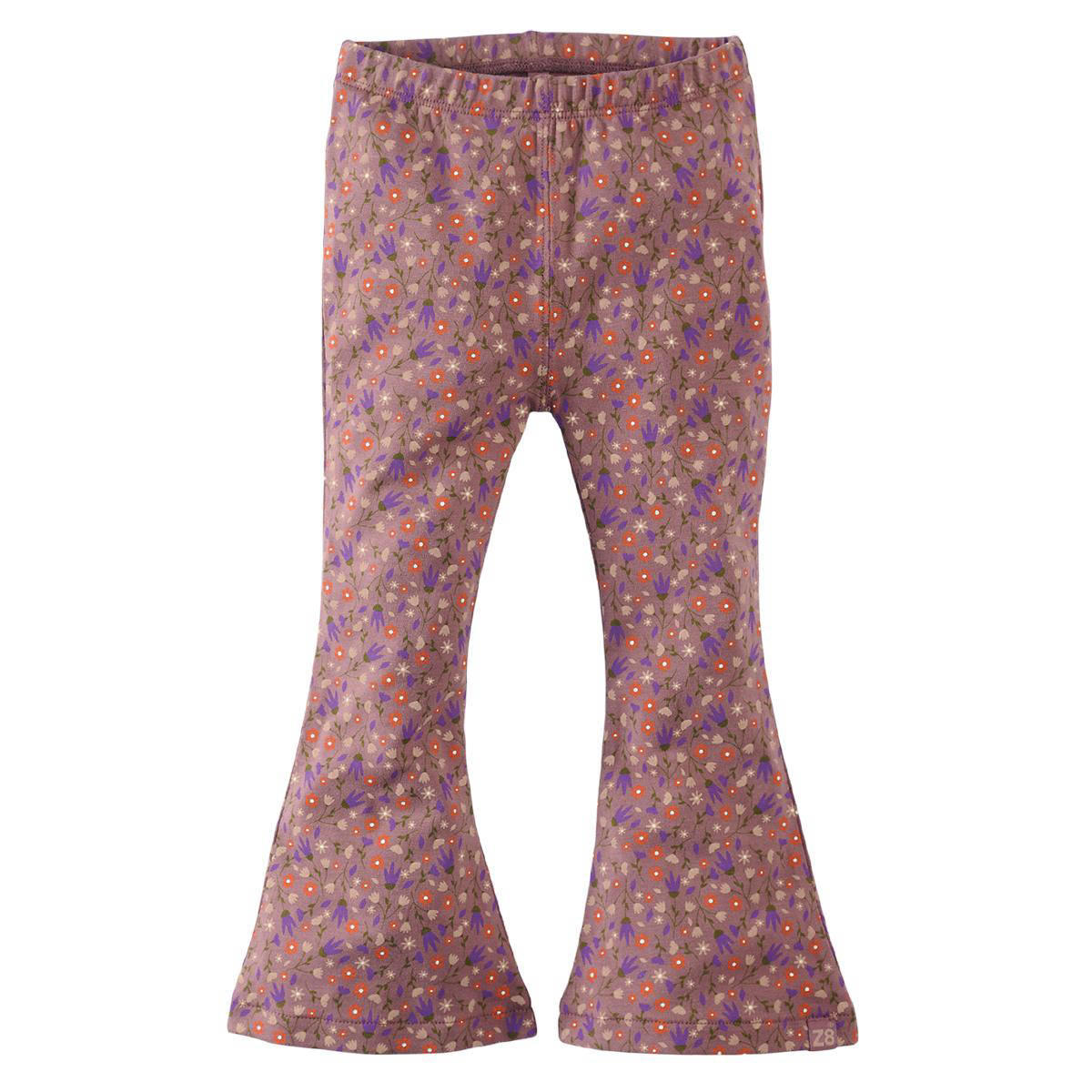 Z8 gebloemde flared broek Senja oudroze/paars | wehkamp