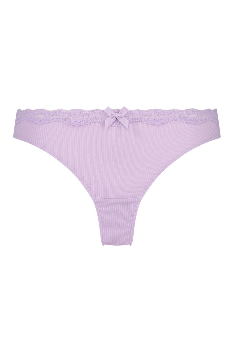 Hunkemöller string Lola met ribstructuur lila | wehkamp