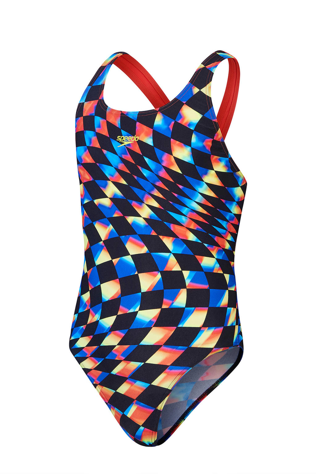 Speedo ECO Endurance+ sportbadpak Leaderback zwart/roze/geel | wehkamp