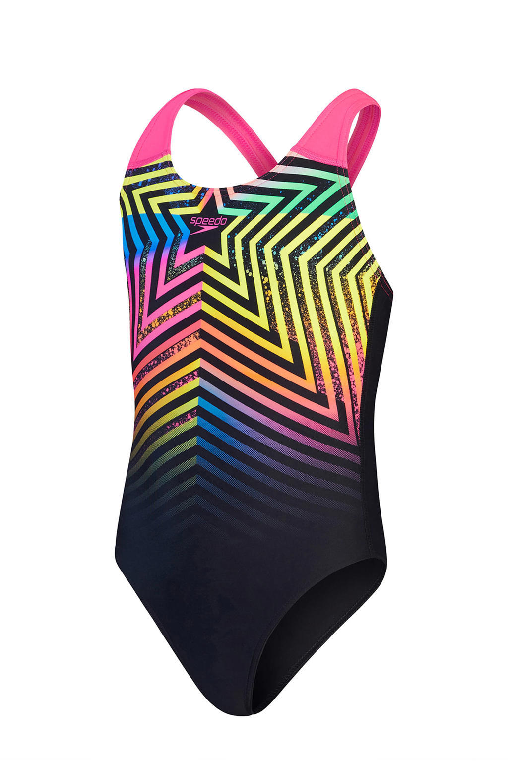 Speedo ECO EnduraFlex sportbadpak Leaderback zwart/geel/roze | wehkamp