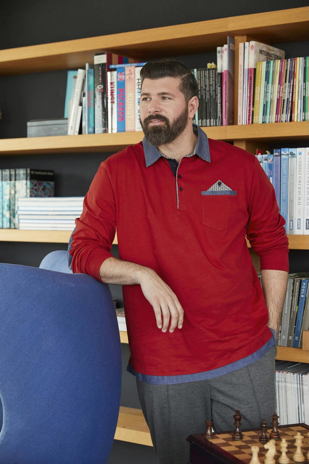 Charles Colby oversized polo EARL SWEENEY Plus Size rood | wehkamp