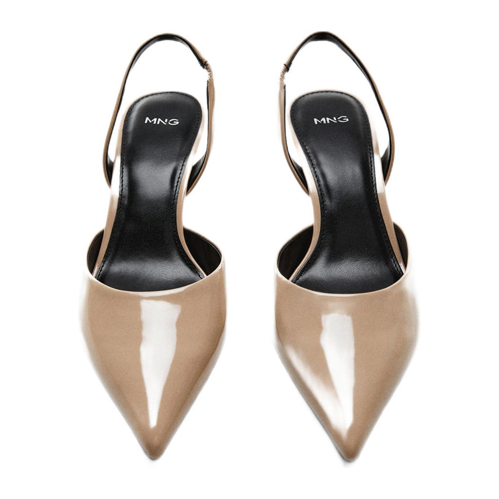 Mango lak slingback pumps beige | wehkamp