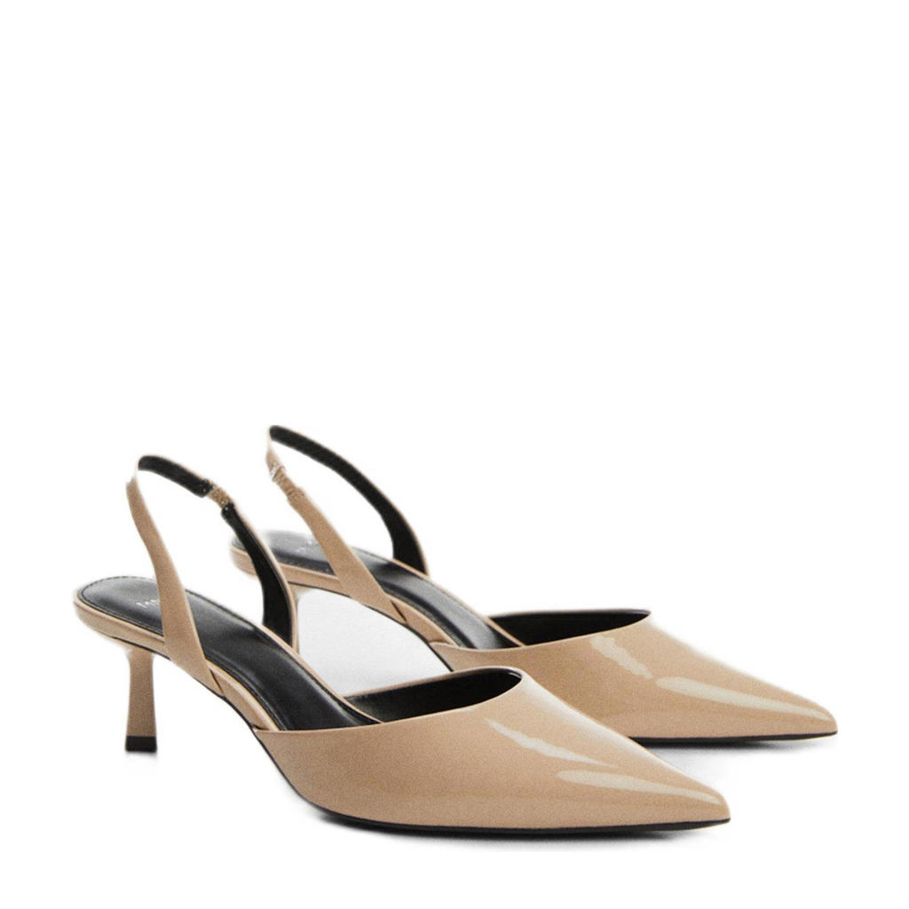 Mango lak slingback pumps beige | wehkamp