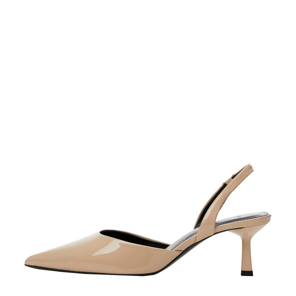 Mango lak slingback pumps beige | wehkamp