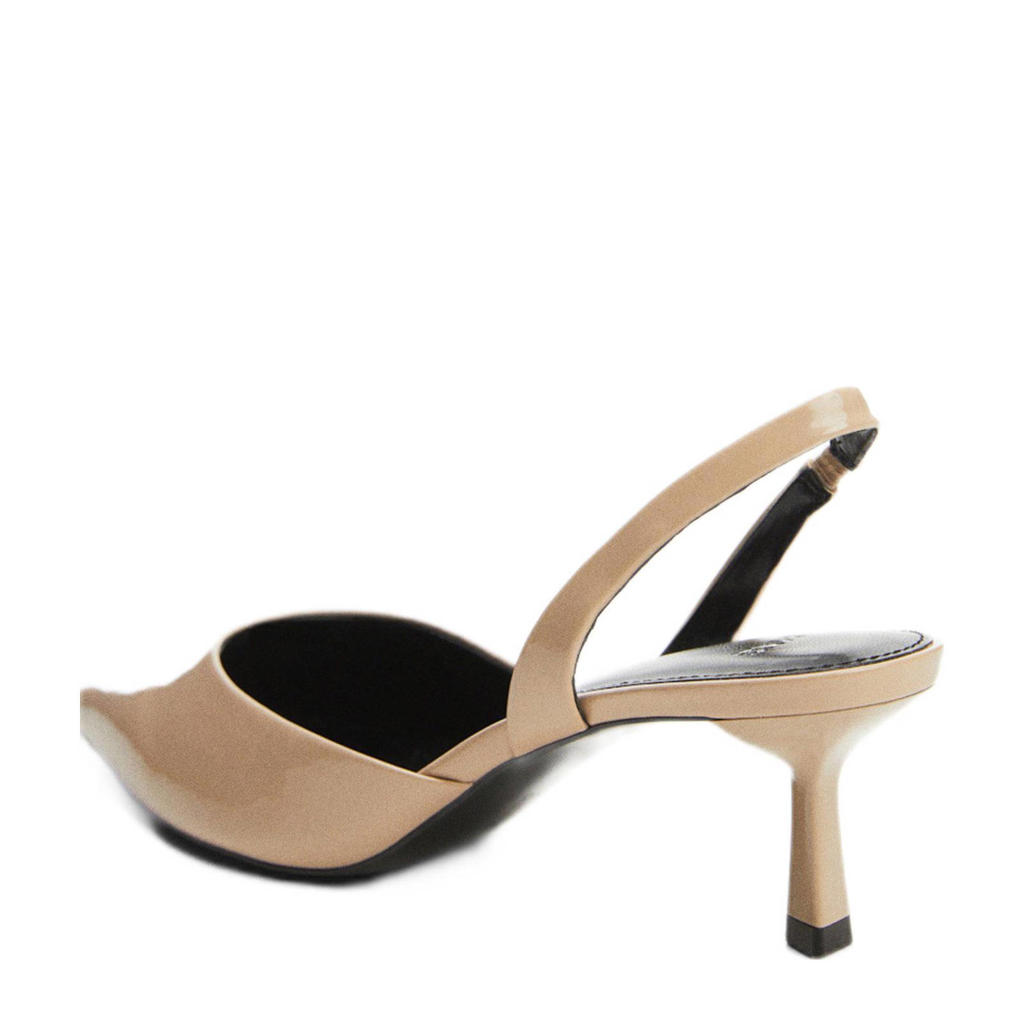 Mango lak slingback pumps beige | wehkamp