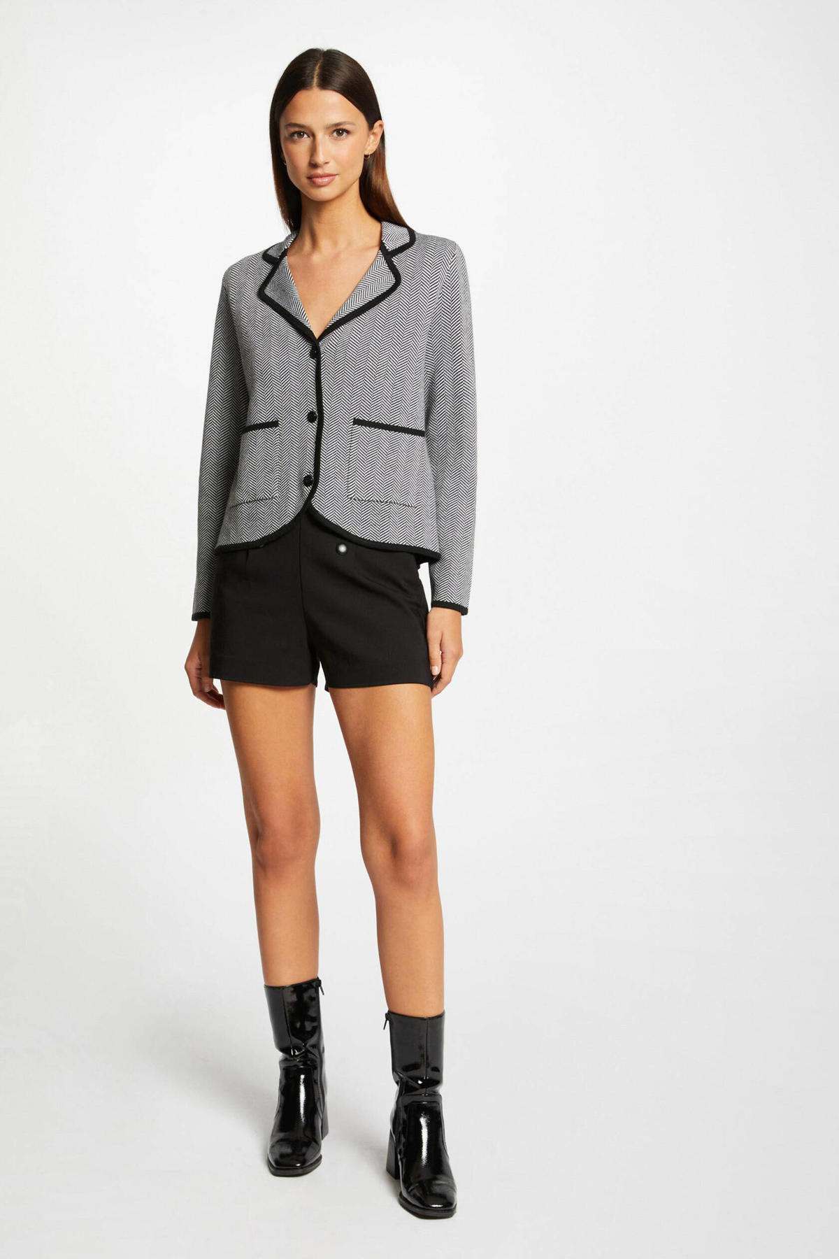 Morgan vest met contrastbies zwart/ wit | wehkamp