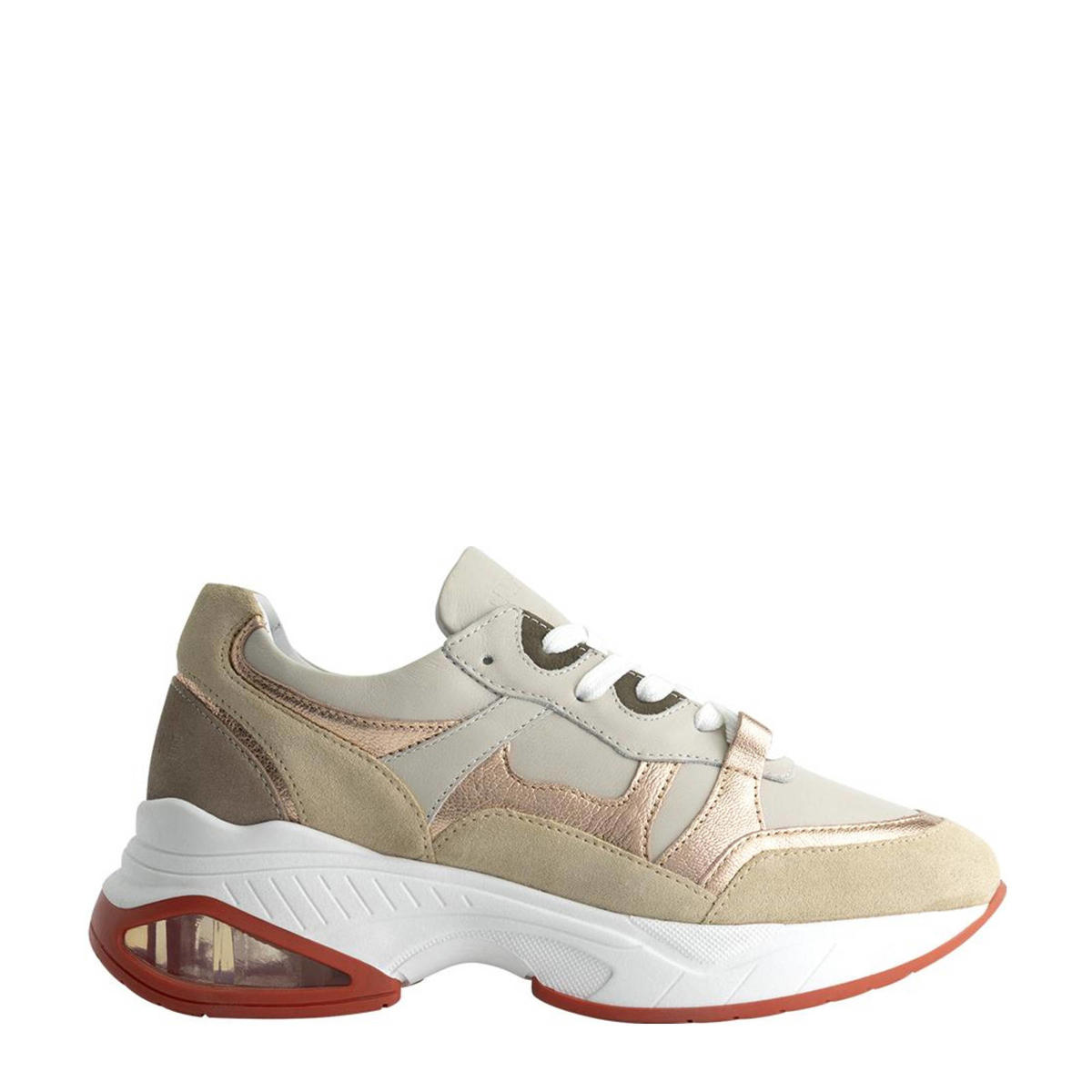 NIKKIE Acapulco chunky leren sneakers beige | wehkamp