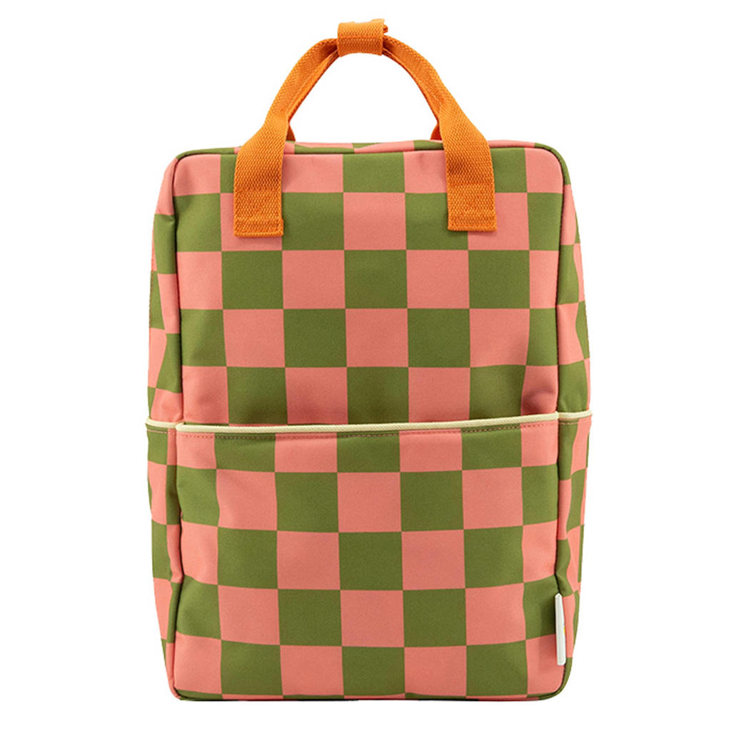 Sticky Lemon rugzak Farmhouse L Checkerboard groen/roze | wehkamp