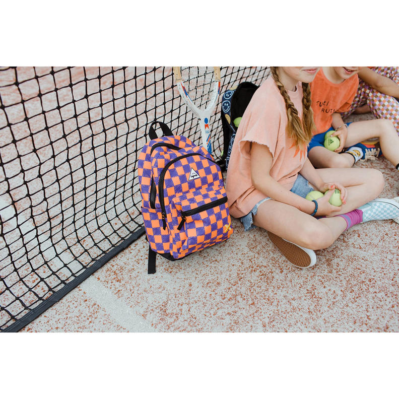 Little Legends rugzak Checkerboard L oranje/paars | wehkamp
