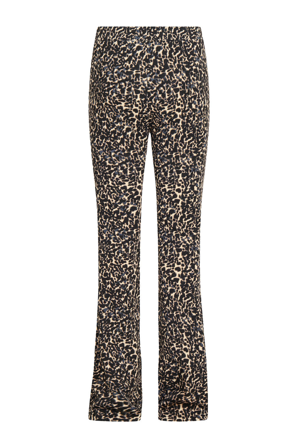 Shoeby flared broek met dierenprint beige/bruin/zwart | wehkamp
