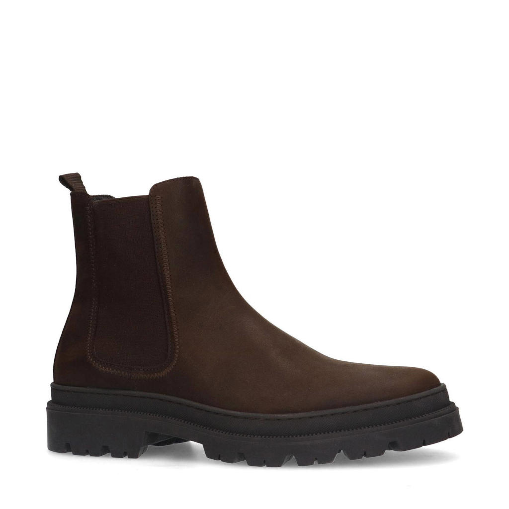 Manfield leren chelsea boots bruin | wehkamp