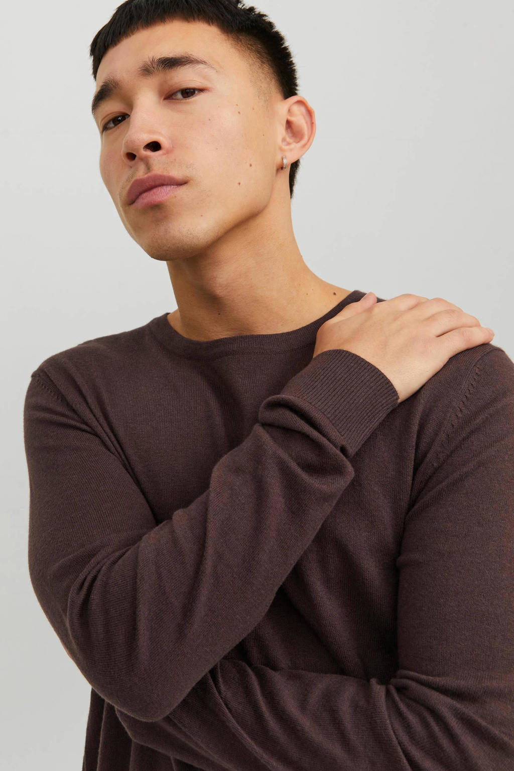 JACK & JONES ESSENTIALS trui JJEEMIL bruin | wehkamp