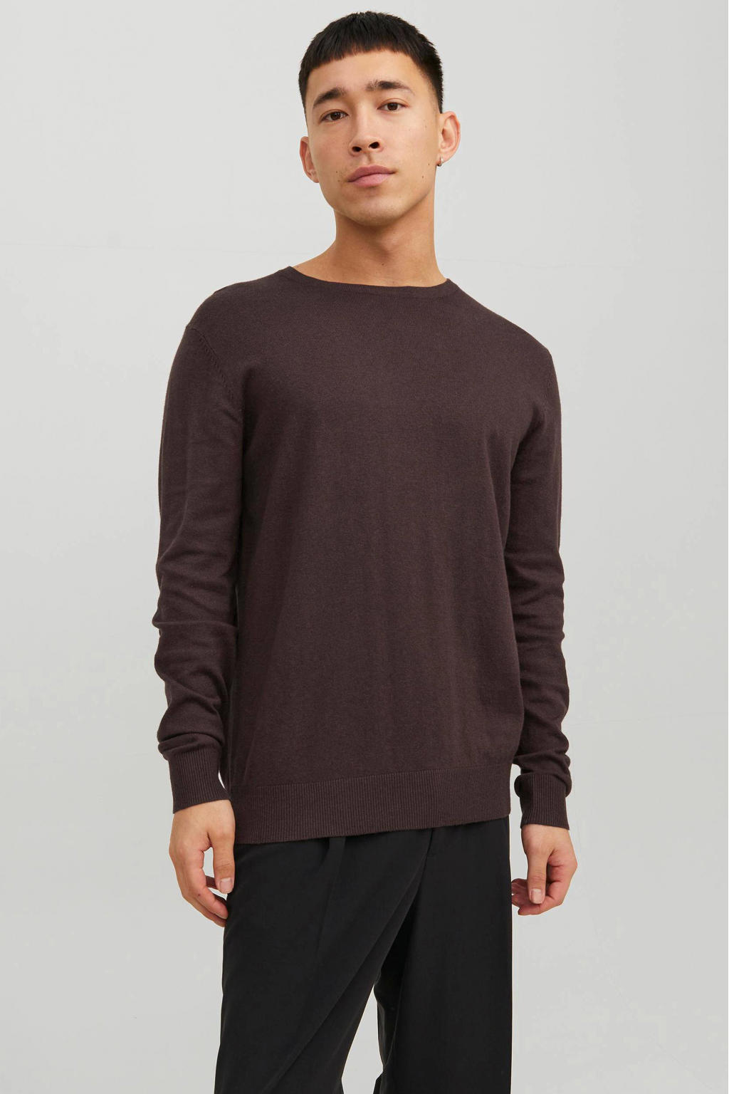 JACK & JONES ESSENTIALS trui JJEEMIL bruin | wehkamp