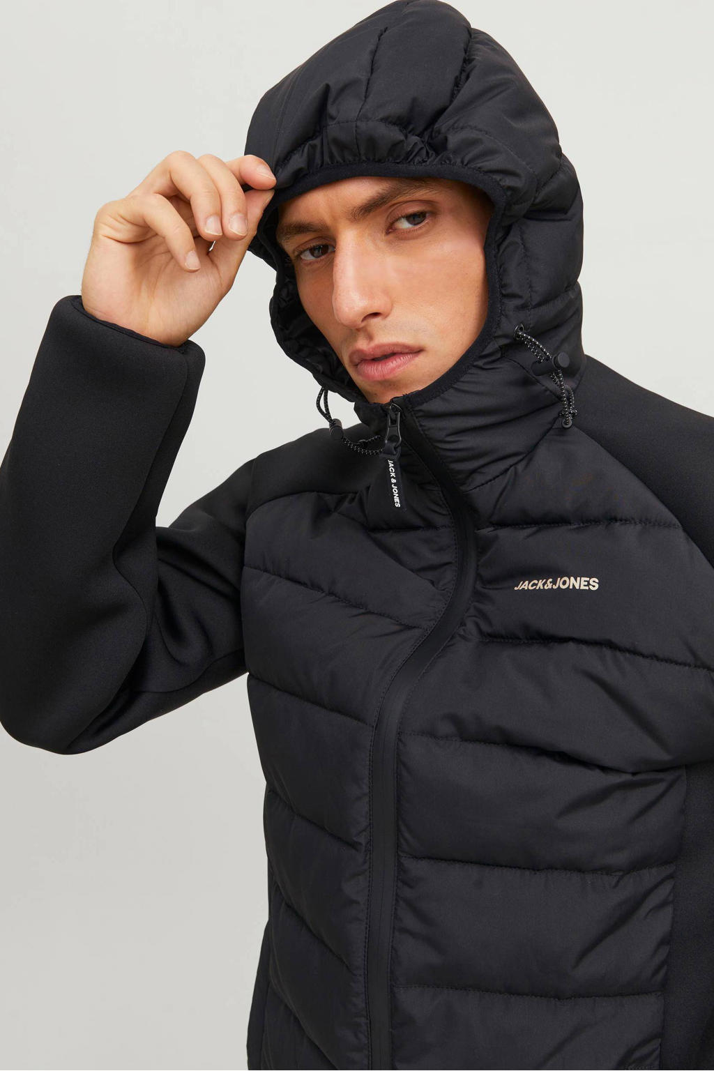 JACK & JONES CORE gewatteerde jas JCODUST zwart | wehkamp