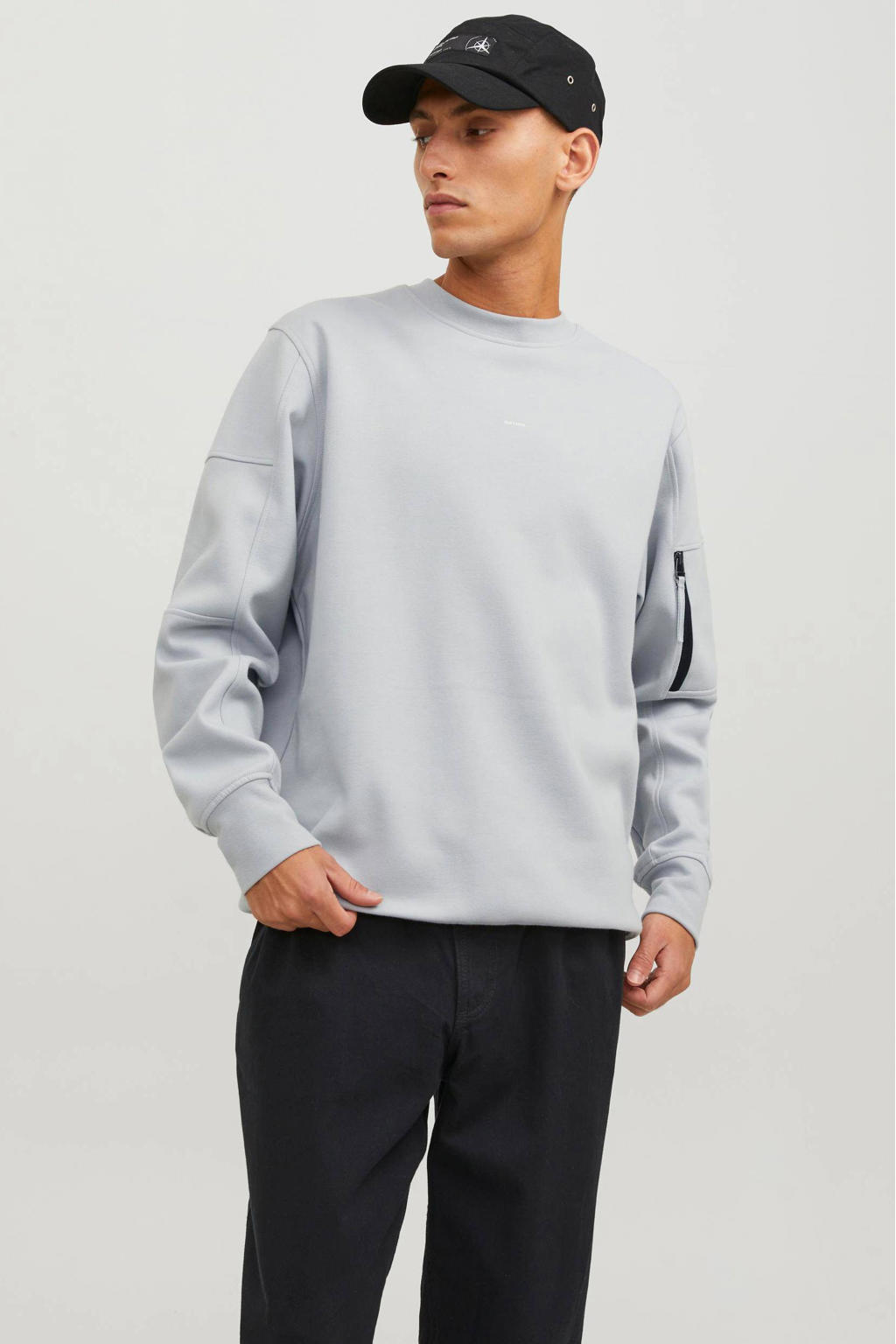 JACK & JONES CORE sweater JCOSHADE met logo grijs | wehkamp