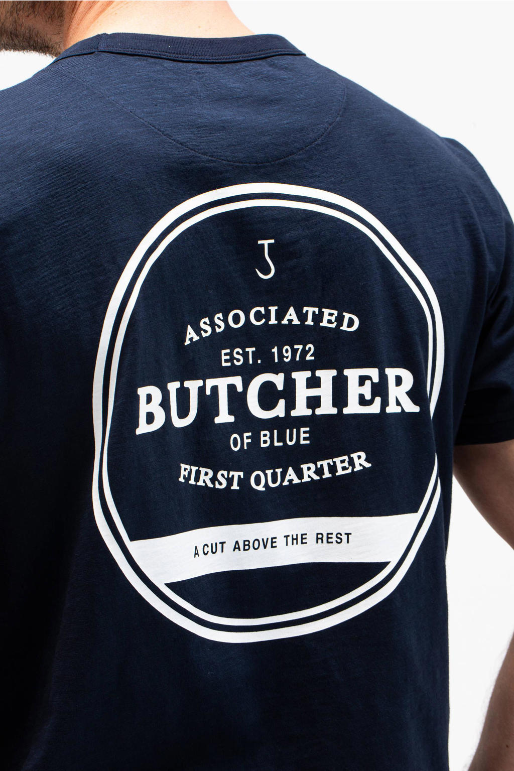 Butcher of Blue T-shirt Army Amstel met backprint alaska blue | wehkamp