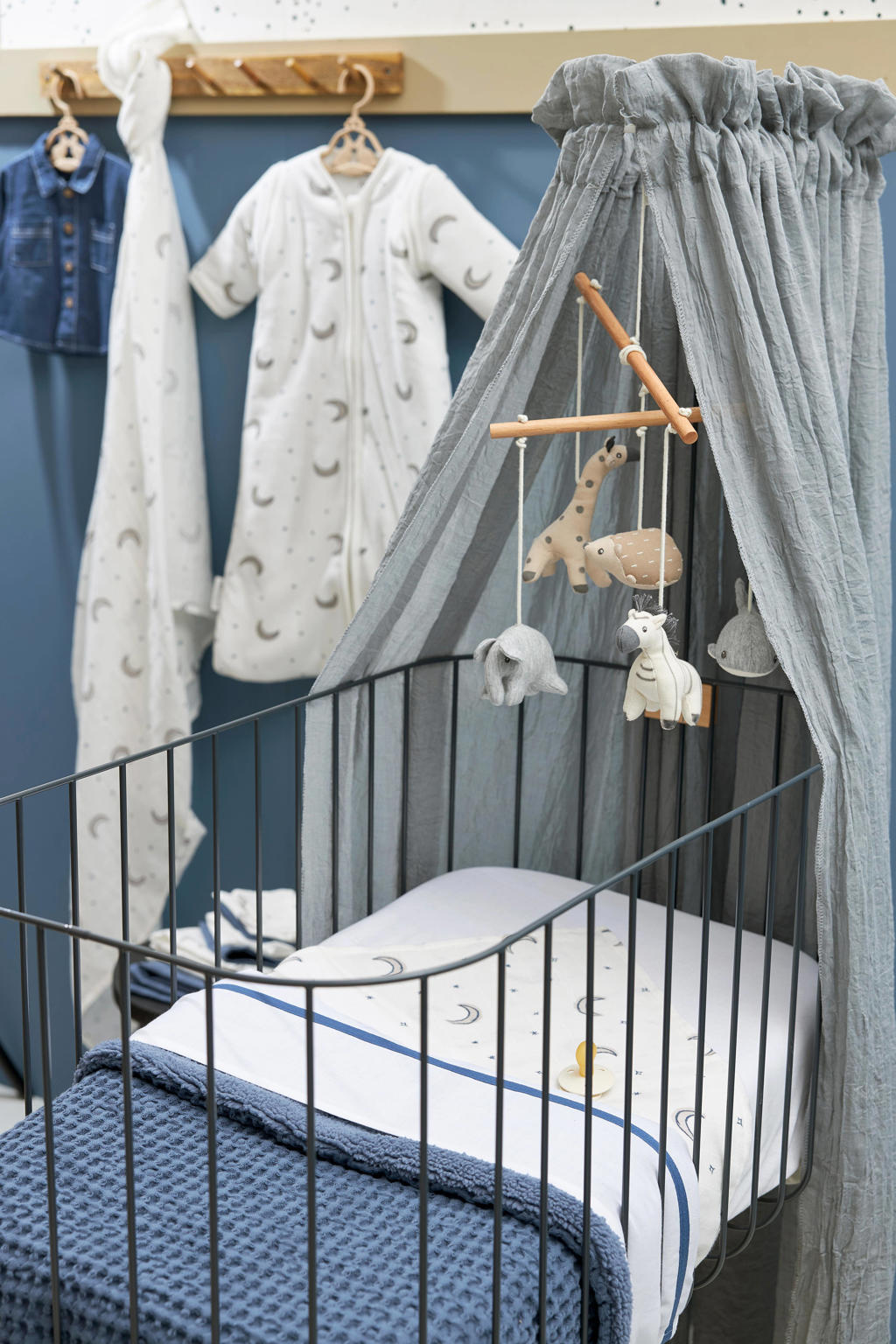 Meyco baby ledikantlaken Bies indigo | wehkamp