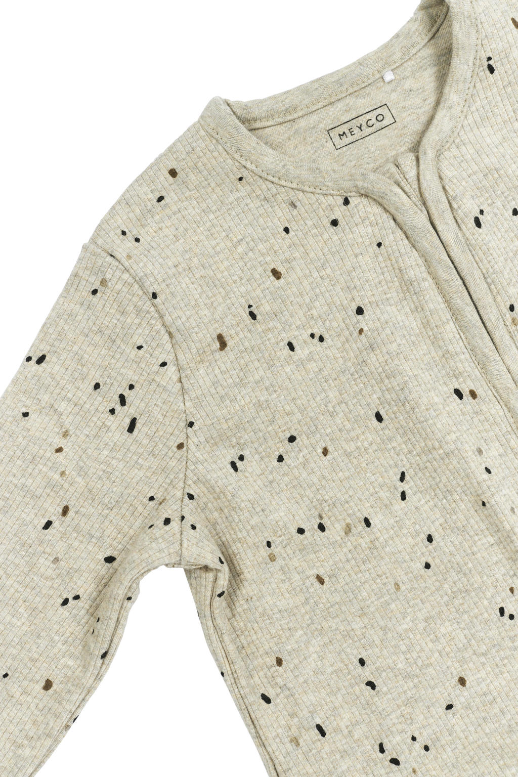 Meyco baby slaapzak Rib Mini Spot sand melange | wehkamp