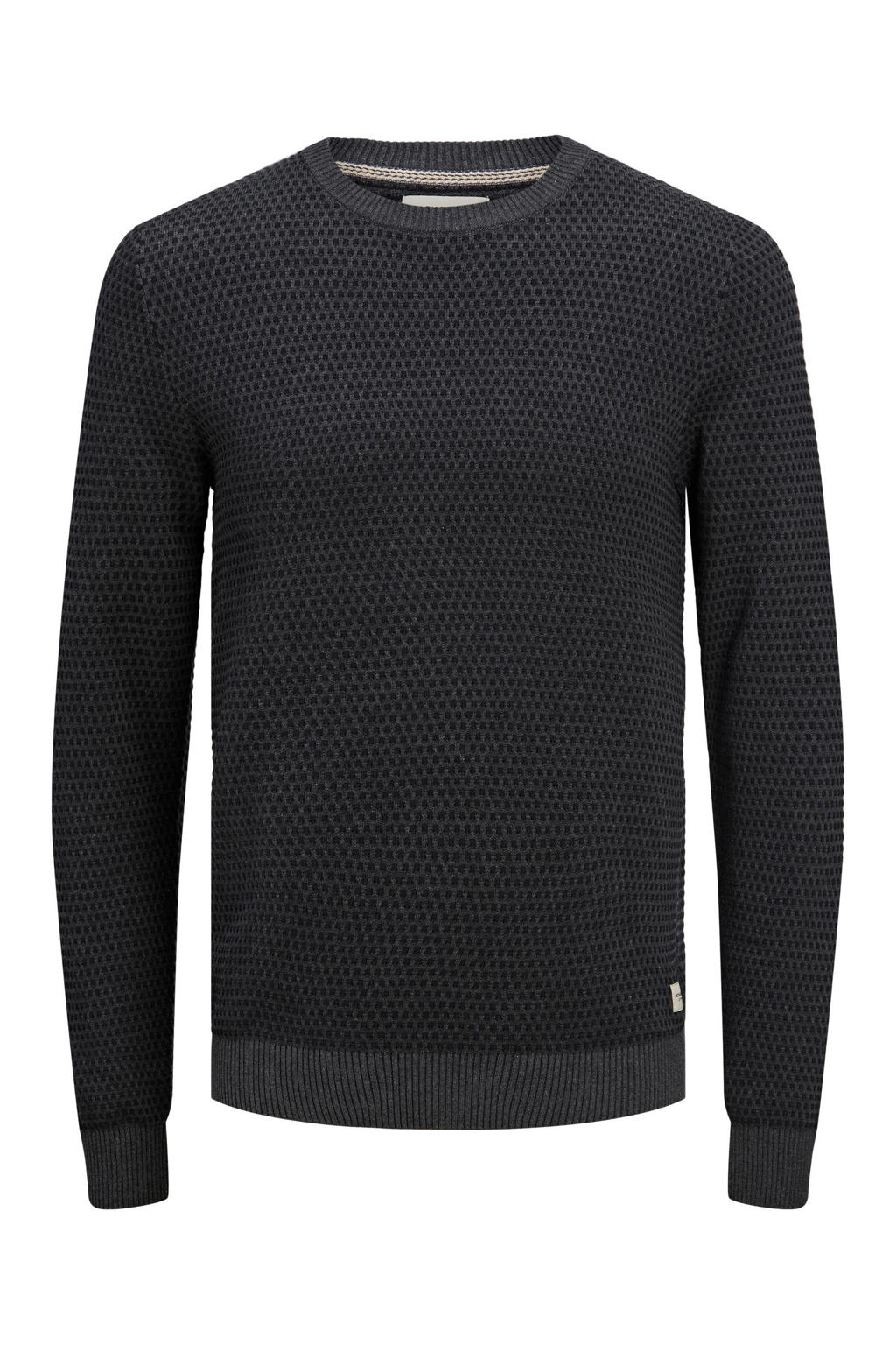 JACK & JONES ESSENTIALS trui JJEATLAS donkergrijs melange | wehkamp