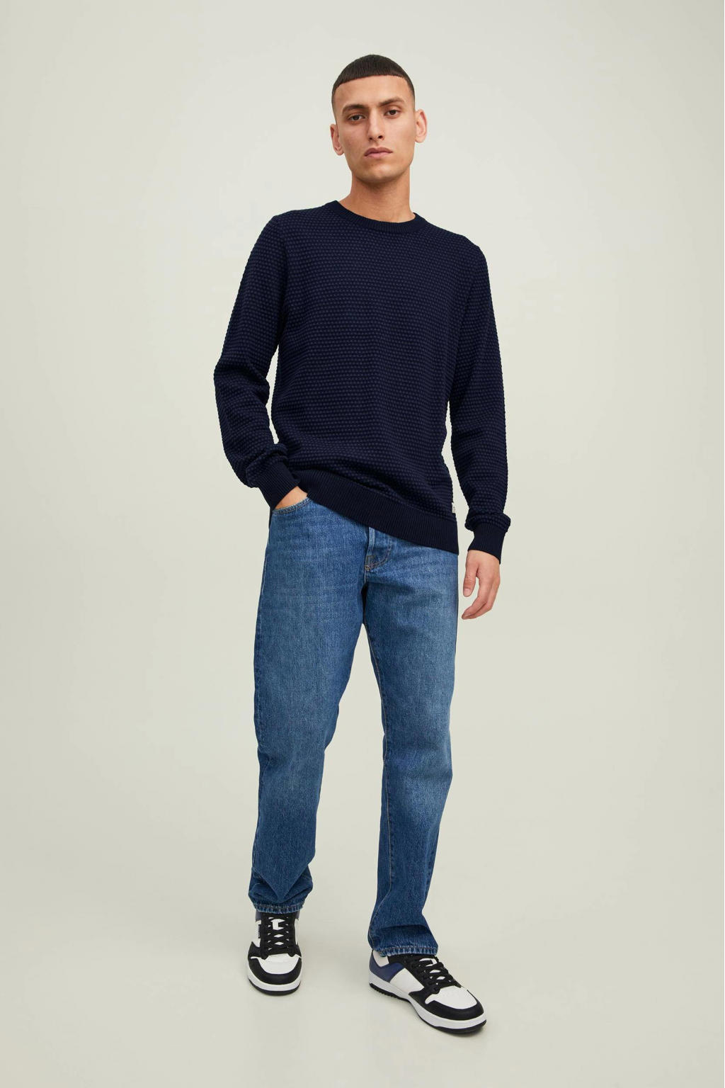 JACK & JONES ESSENTIALS trui JJEATLAS indigo blood | wehkamp