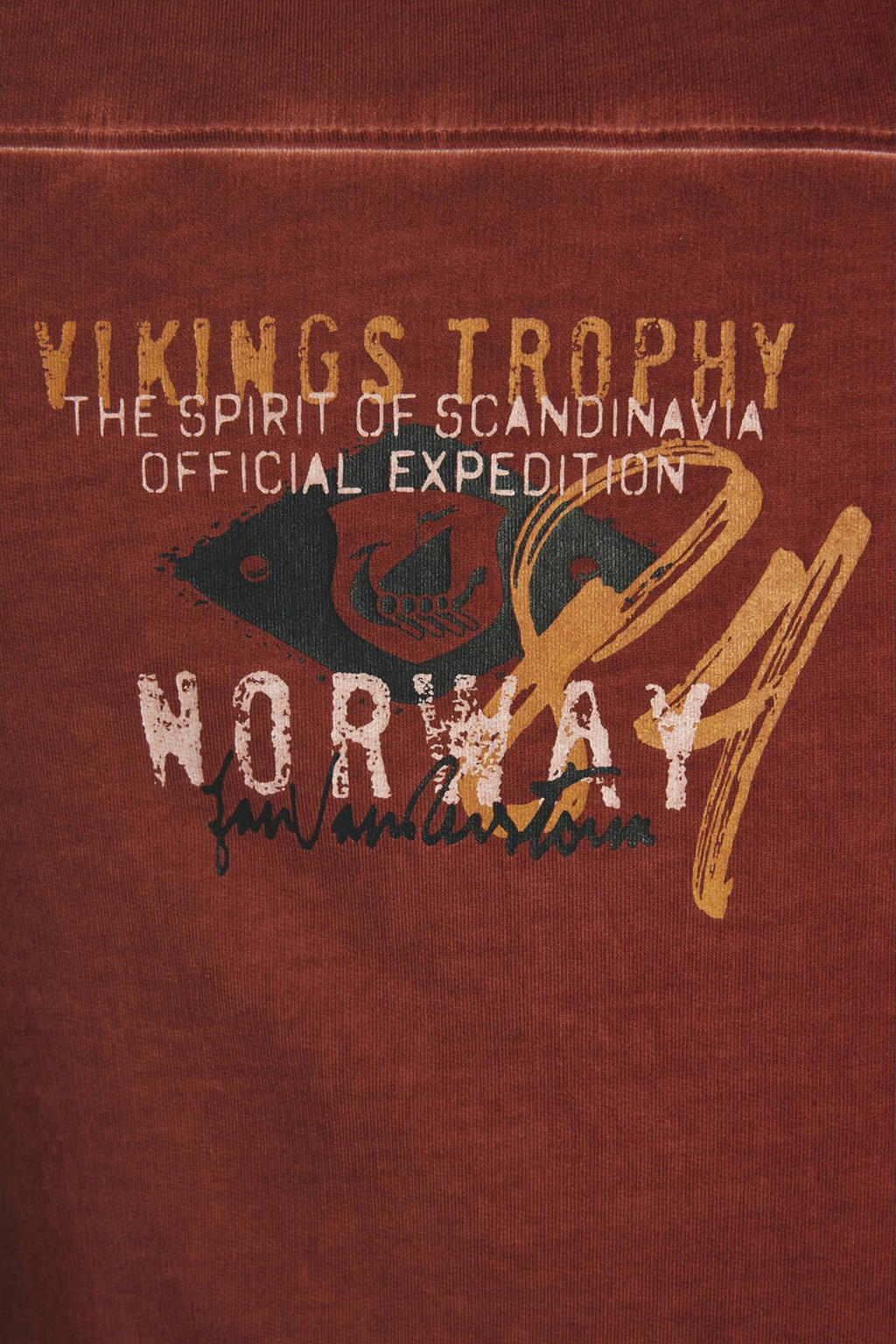 Jan Vanderstorm +FIT Collectie sweatvest SIVID Plus Size donkerrood ...