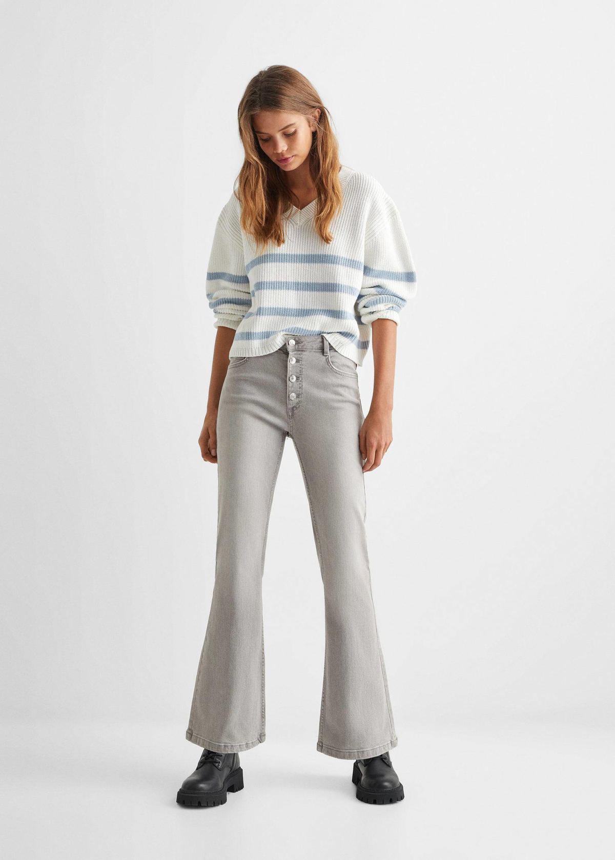 Mango Kids bootcut jeans grijs | wehkamp