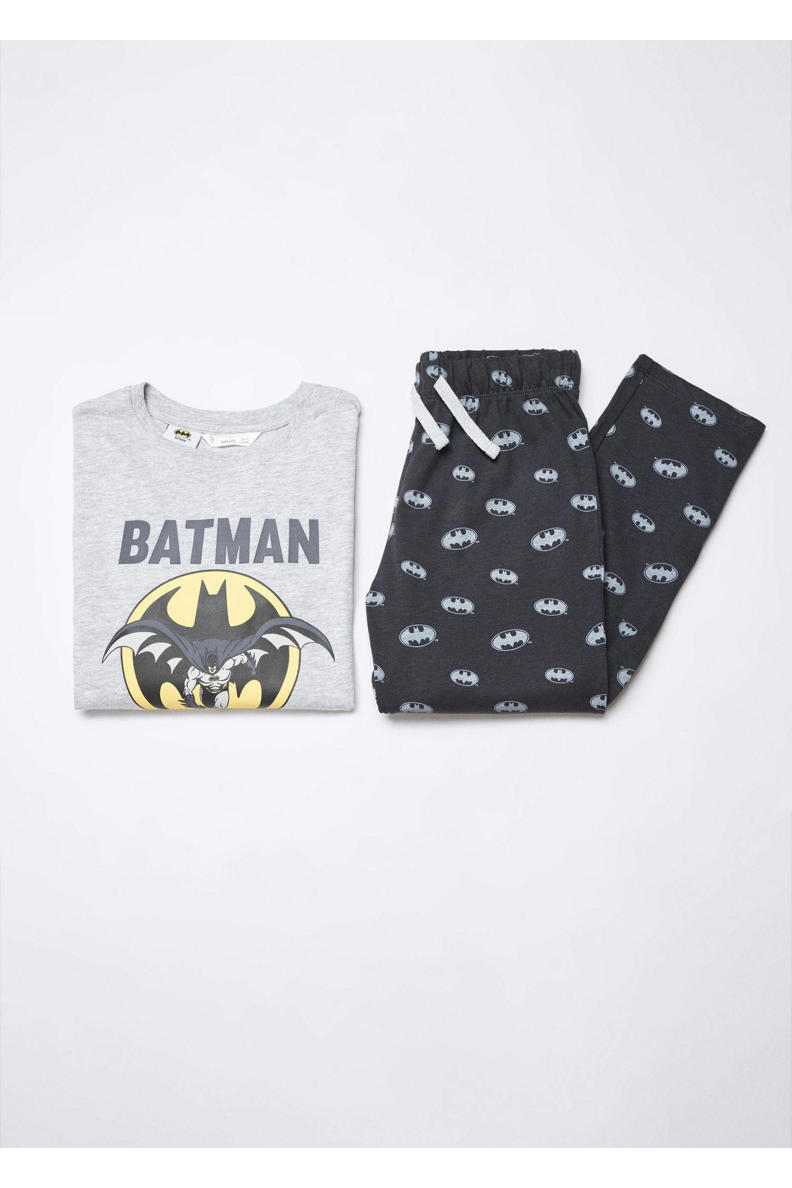 Mango Kids Batman pyjama met printopdruk grijs/zwart | wehkamp