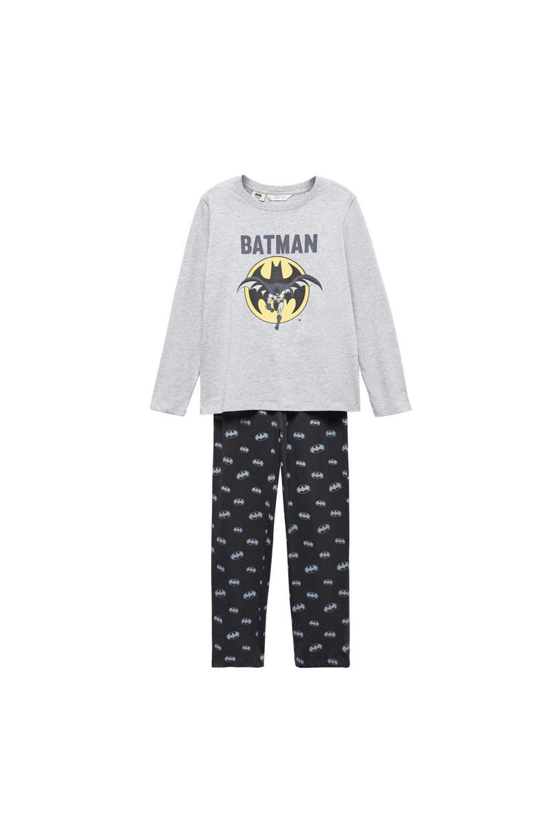 Mango Kids Batman pyjama met printopdruk grijs/zwart | wehkamp