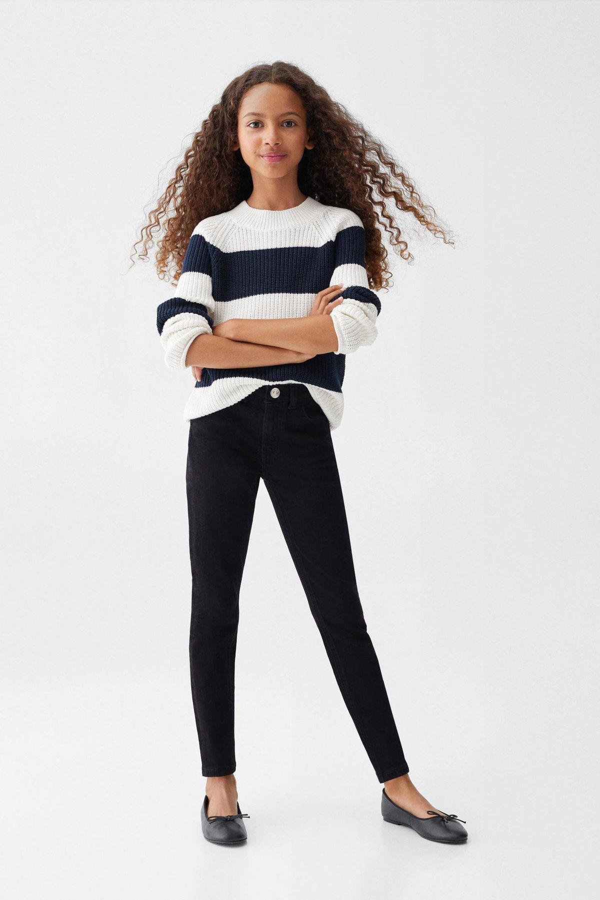 Mango Kids skinny jeans zwart | wehkamp