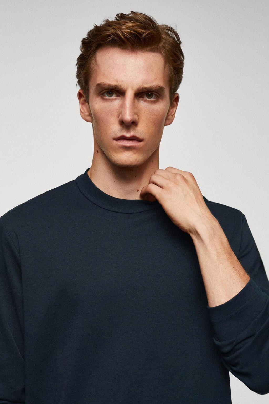 Mango Man longsleeve marineblauw | wehkamp