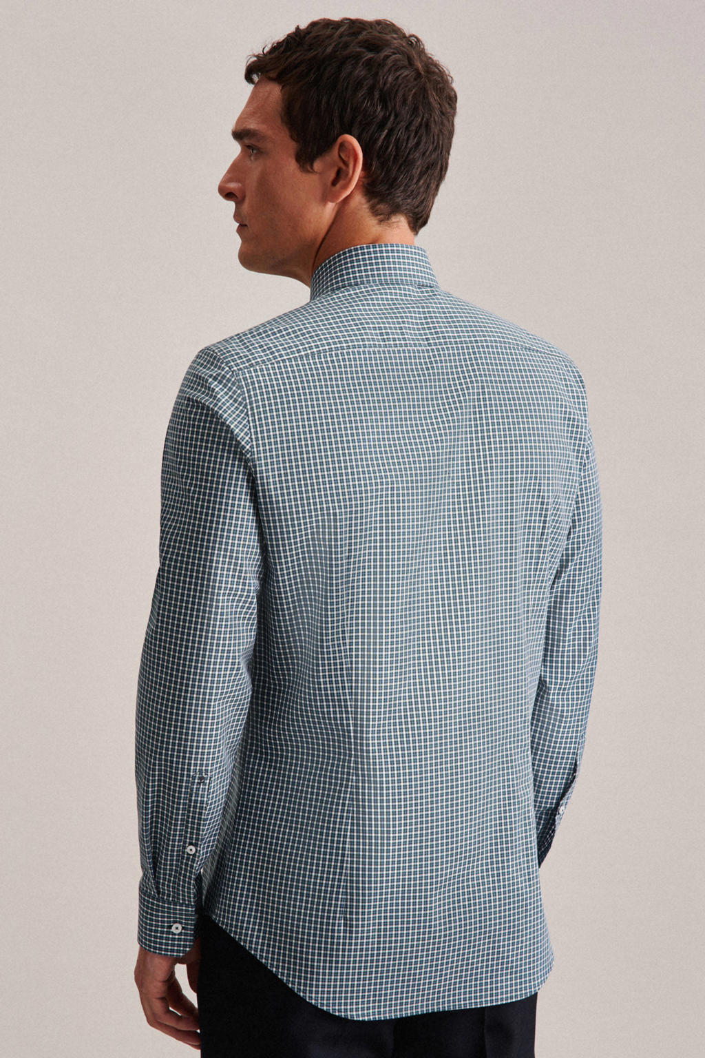 Seidensticker geruit slim fit overhemd groen | wehkamp