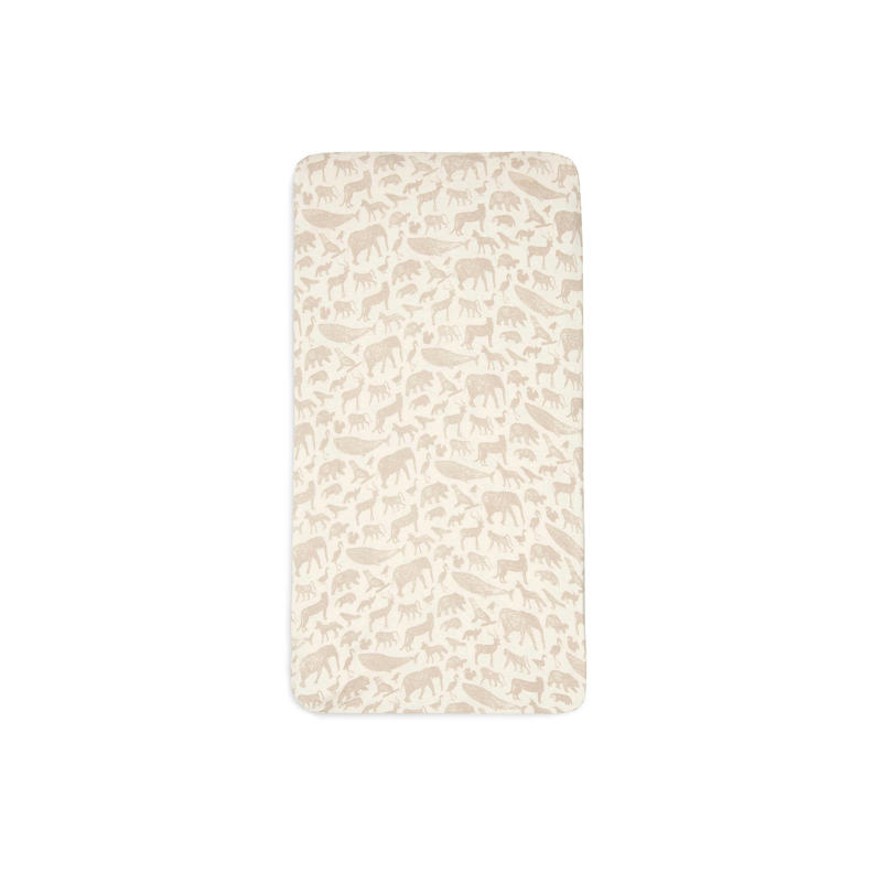 Jollein katoenen jersey ledikant hoeslaken 60x120cm Animals - Nougat ...