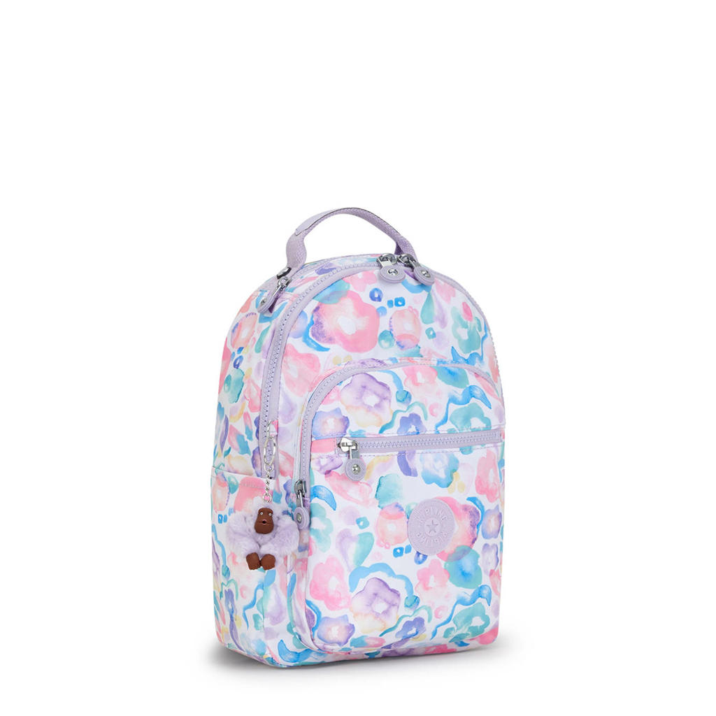 Kipling rugzak Seoul S aqua flowers | wehkamp