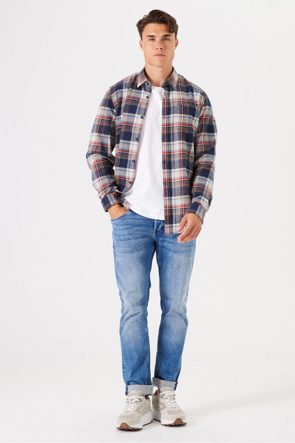 Garcia geruit flanellen regular fit overhemd kit | wehkamp