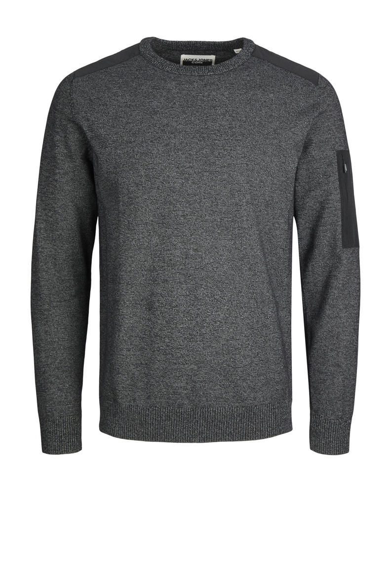 JACK & JONES CORE gemêleerde trui JCOMETRO zwart | wehkamp