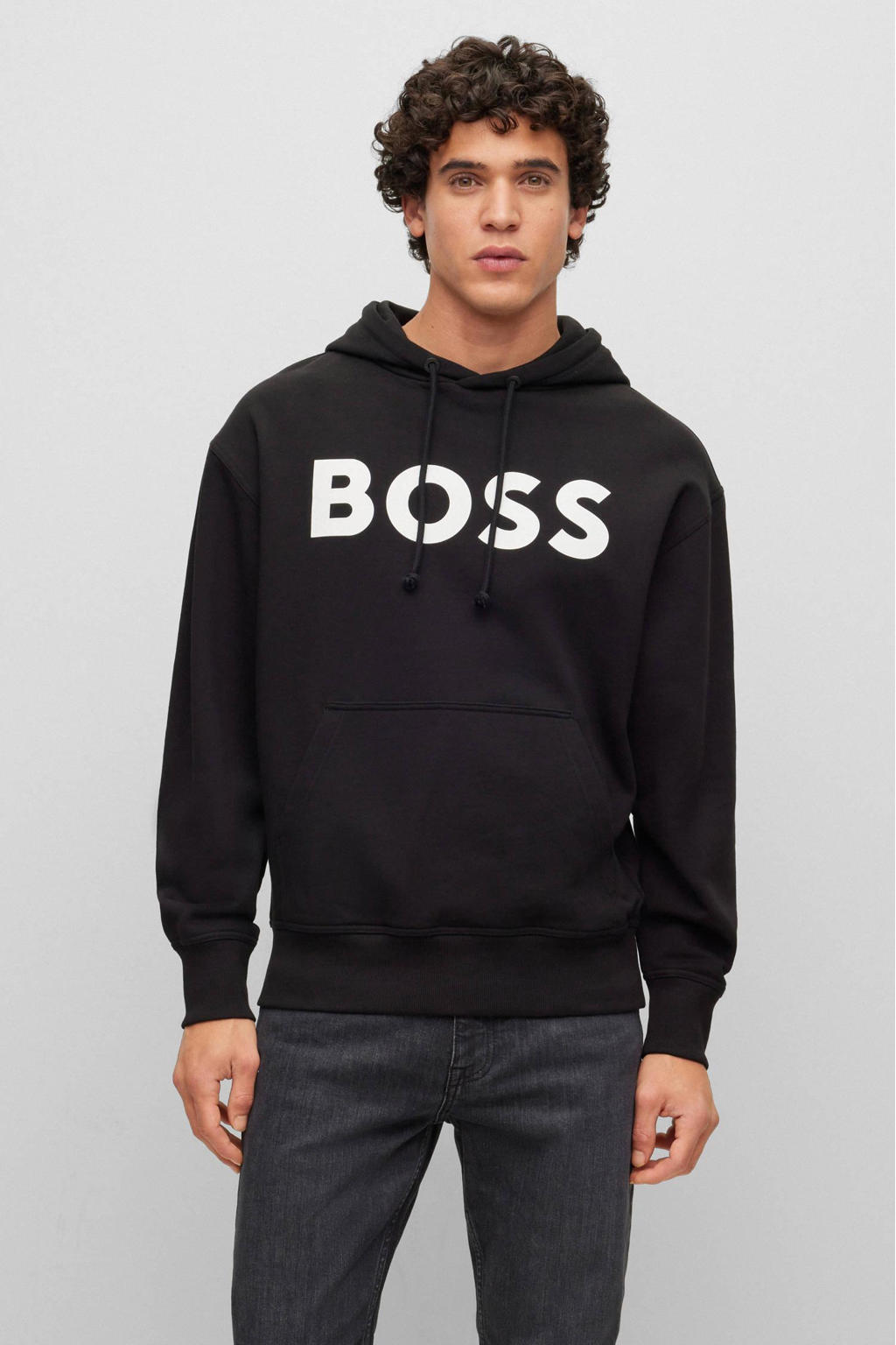 BOSS hoodie WebasicHood met logo black | wehkamp