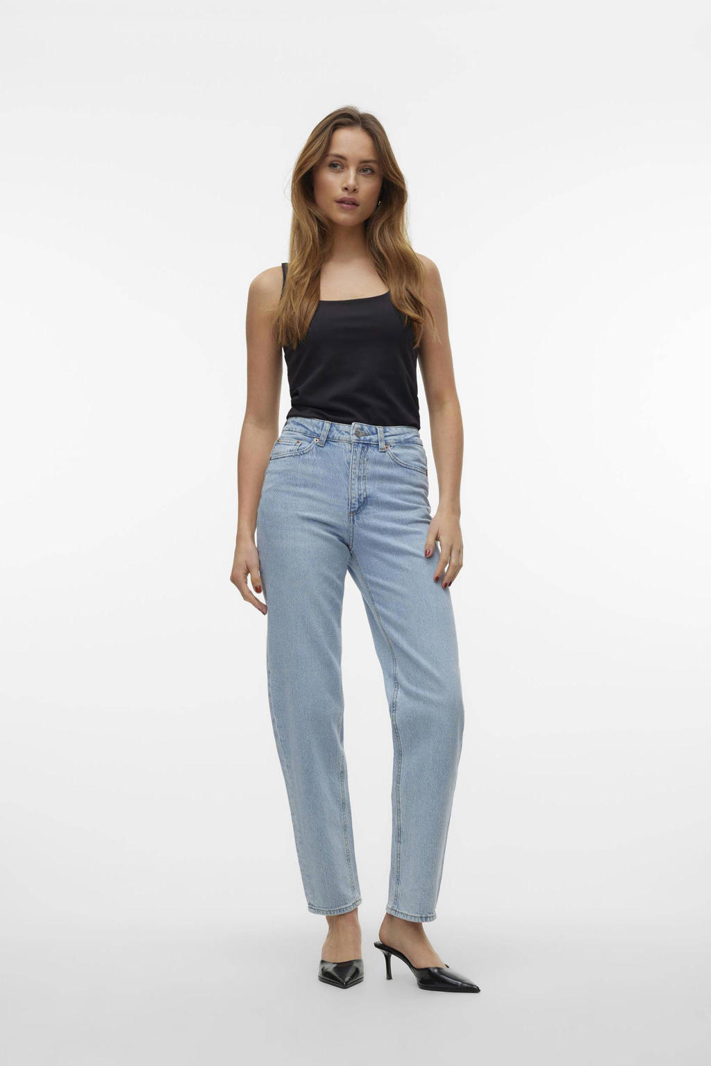 VERO MODA VMTESSA high waist mom jeans lichtblauw | wehkamp