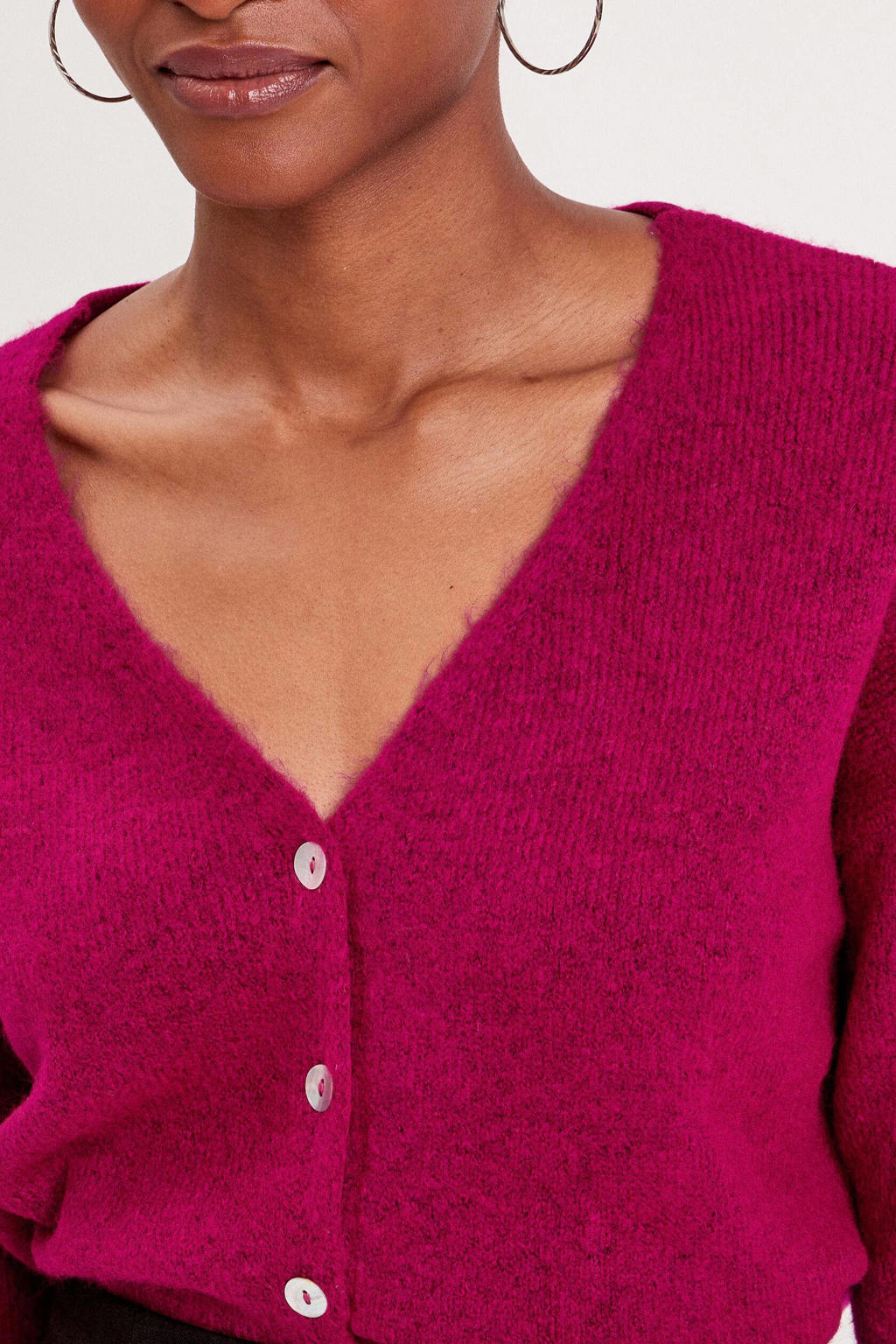 Cache Cache gebreid vest fuchsia | wehkamp