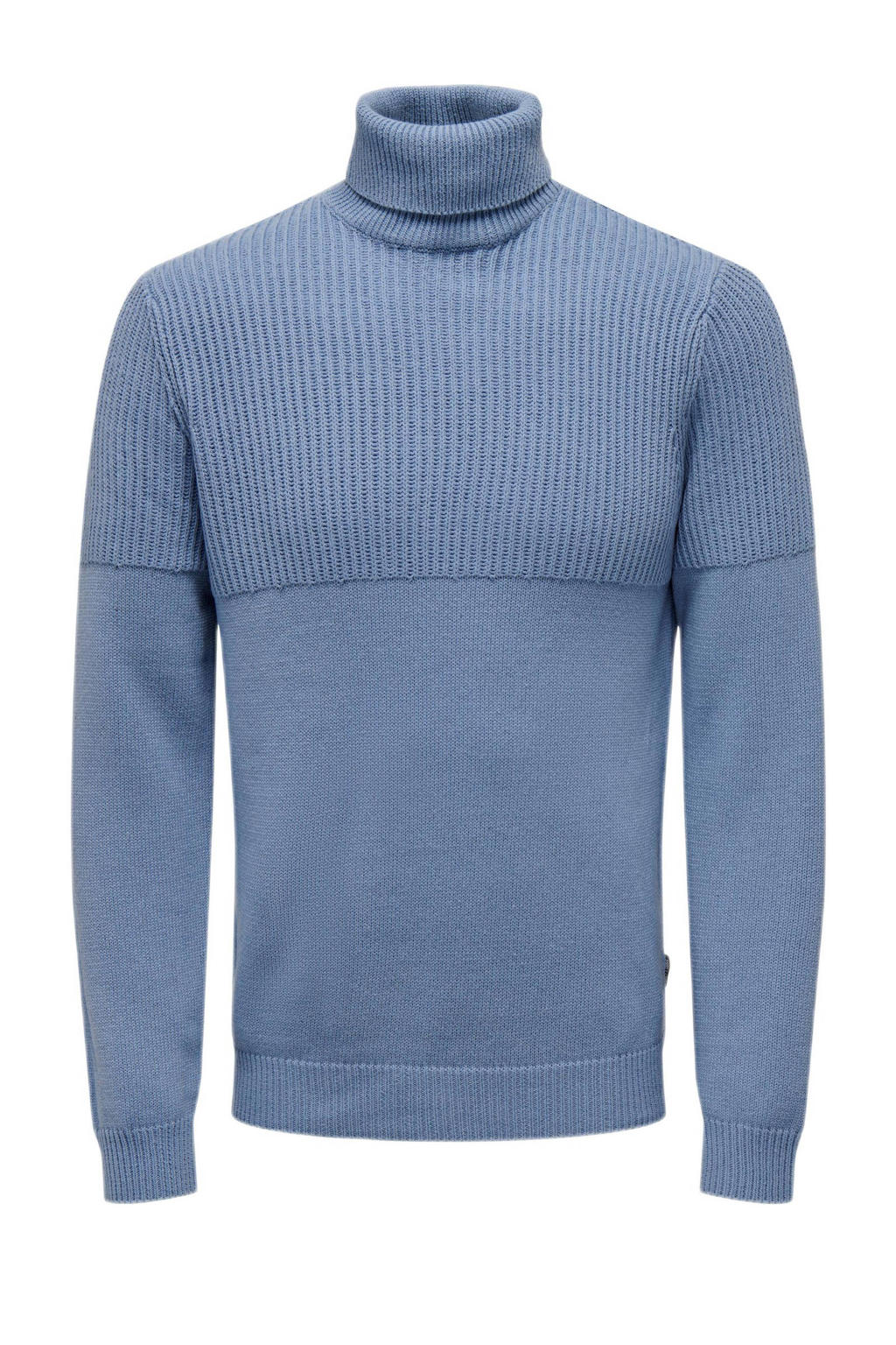 ONLY & SONS coltrui ONSAL LIFE met textuur blissful blue | wehkamp