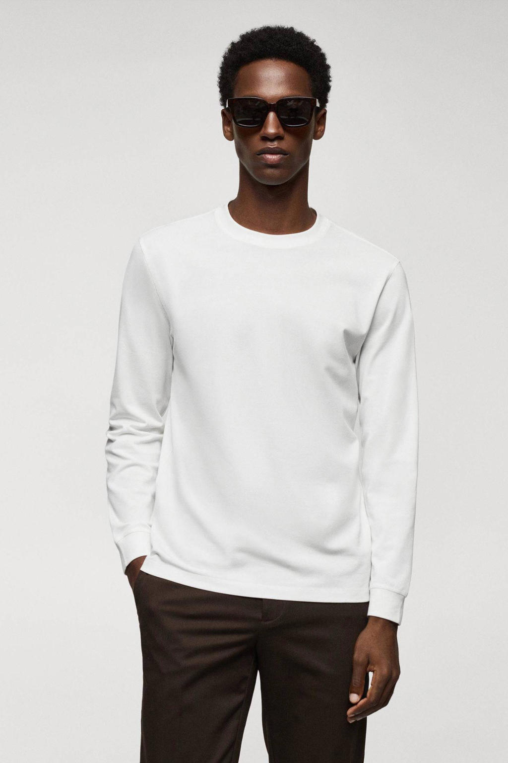 Mango Man regular fit longsleeve wit | wehkamp