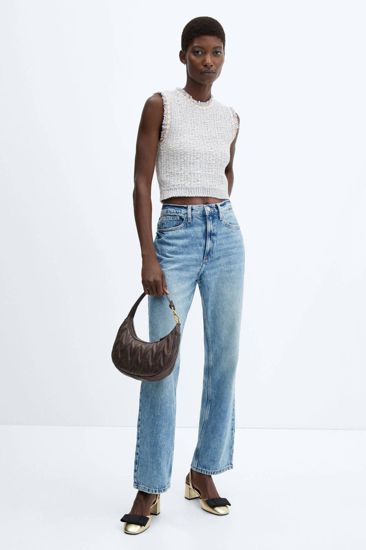 Mango tweed top lichtblauw kopen? | Morgen in huis | wehkamp